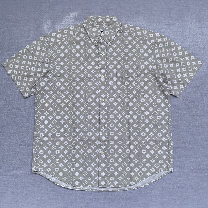 Vintage Vintage 90s Stussy ripoff Louisvuitton monogram button shirt ...