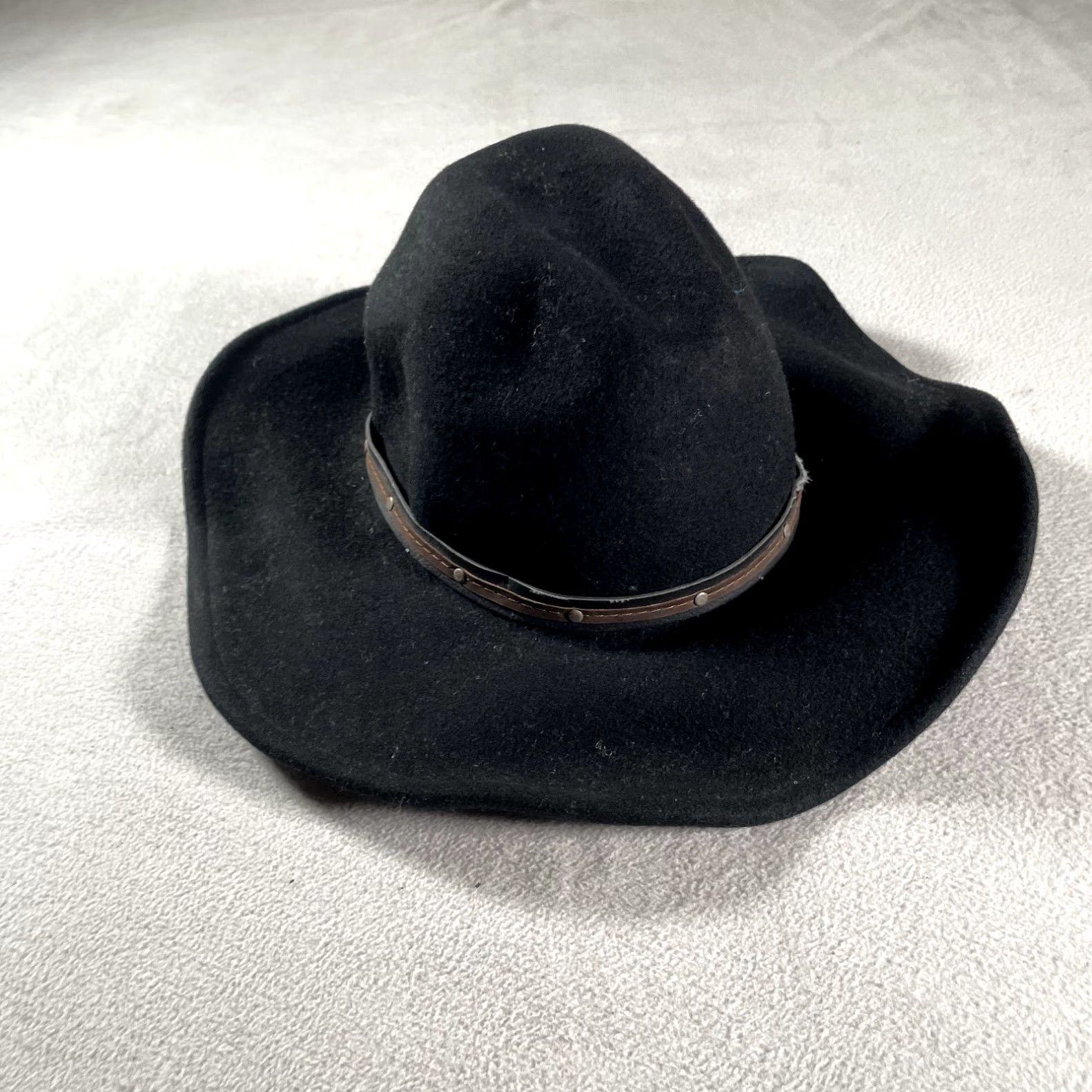 Vintage Authentic Classic Black Wool Mens Small Size Western Rancher ...