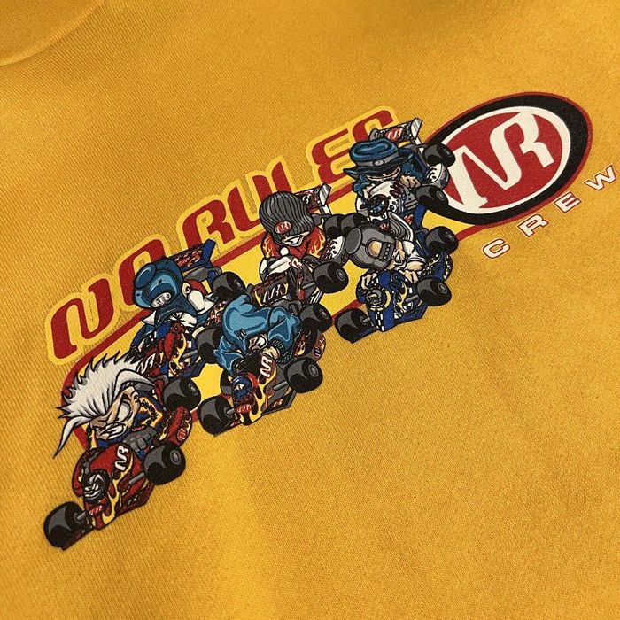 Designer Vintage 90s Small No Rules Go Kart Hoodie Sweatshirt NR | Grailed