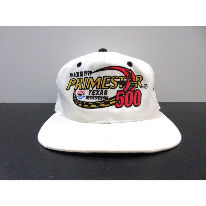 NASCAR VINTAGE Nascar Hat Cap Snap Back White Black Primestar Texas ...