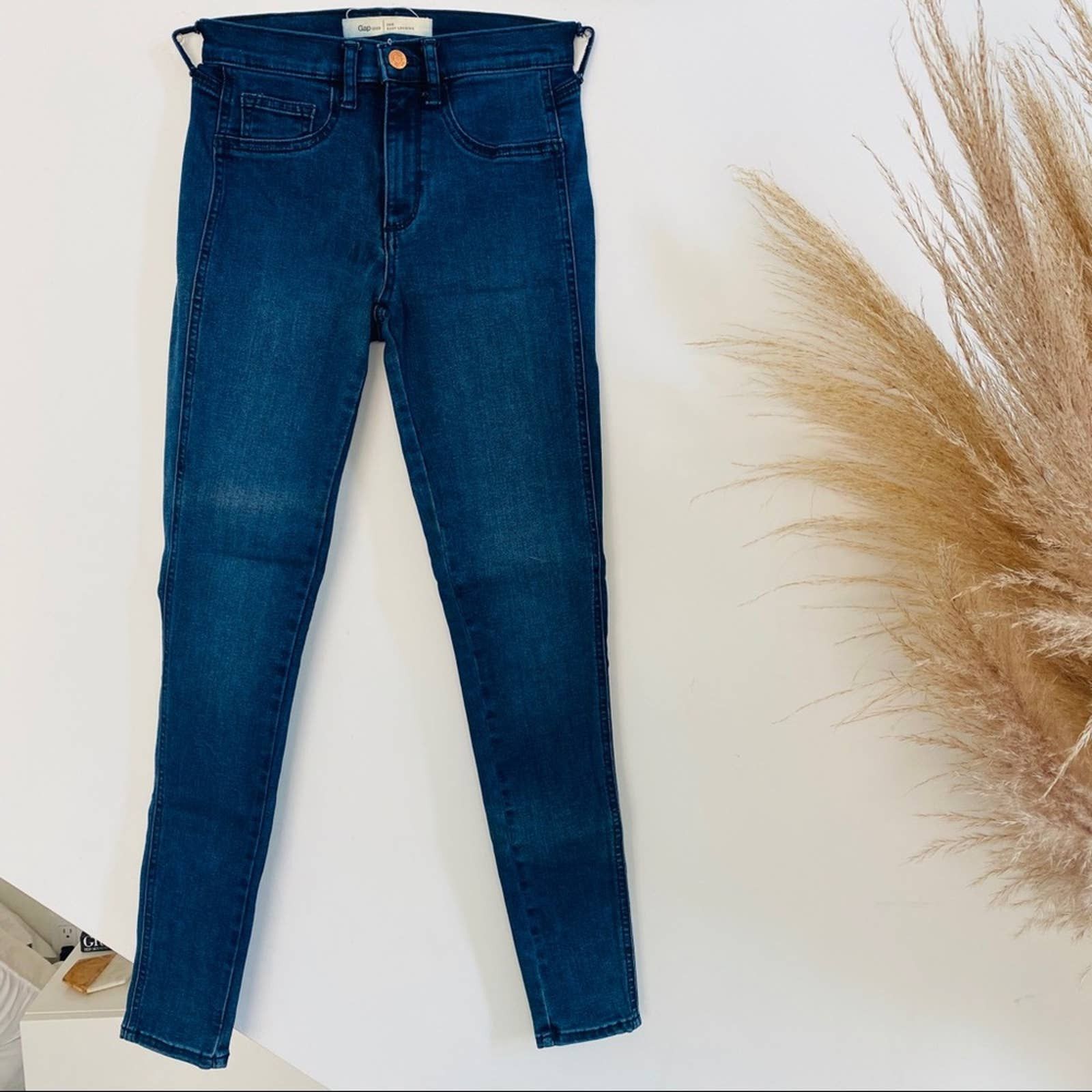 Gap GAP High Rise Easy Leggings Dark Blue Skinny Denim Jeans | Grailed