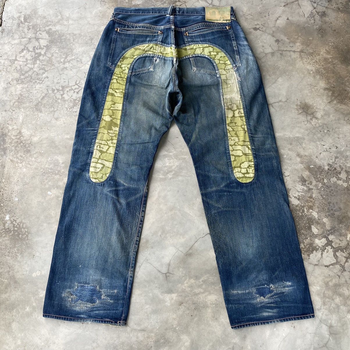 Vintage Vintage evisu daicock camo selvedge redline distress jeans | Grailed