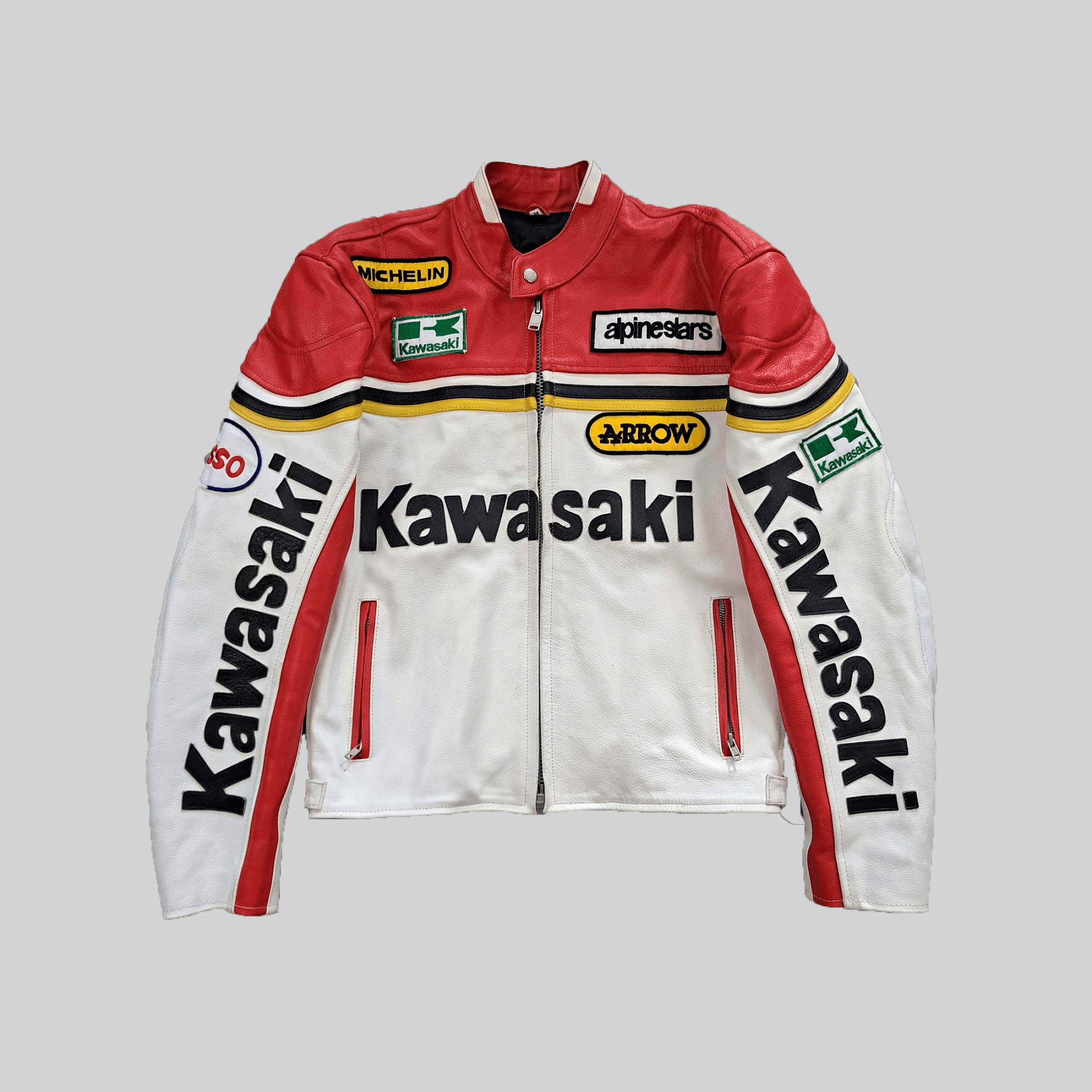 Genuine Leather × Leather Jacket × Racing 🔥Kawasaki LEATHER Genuine Leather × Leather Jacket × Racing 🔥Kawasaki LEATHER