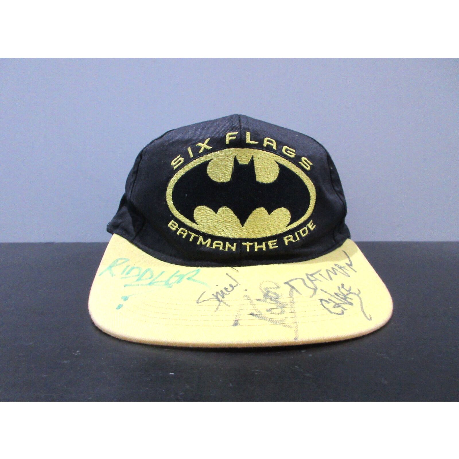 Dc Comics VINTAGE Batman Hat Cap Snap Back Black Yellow DC Comics Six ...
