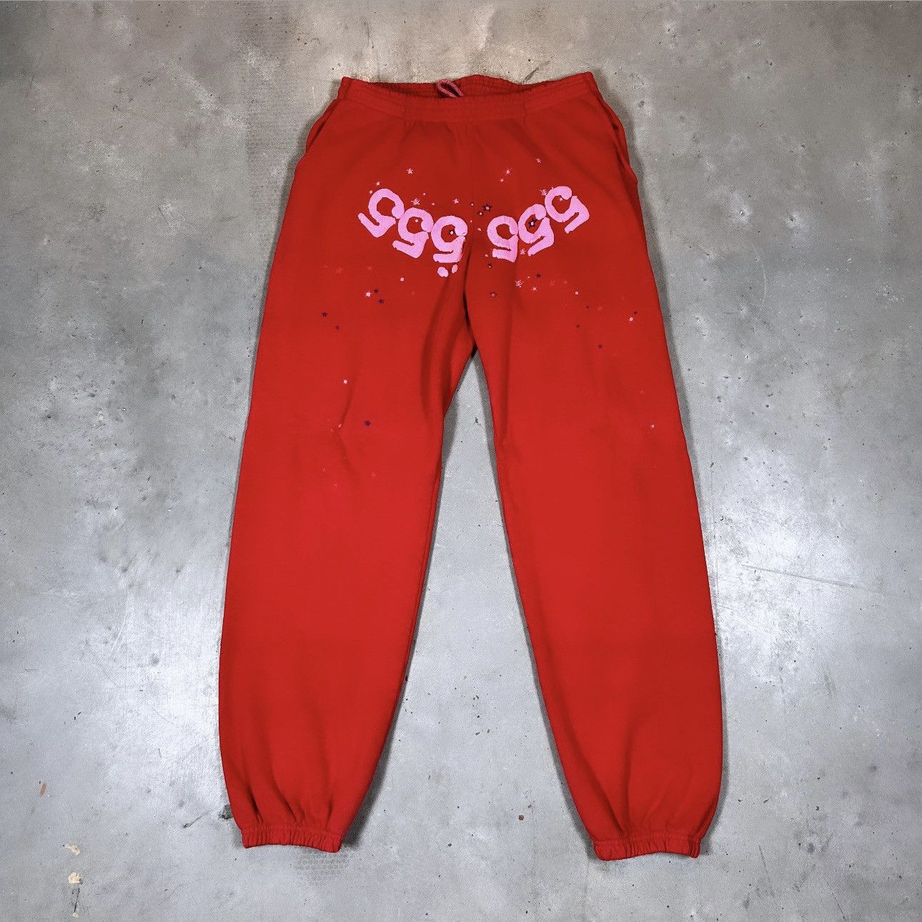 Spider Worldwide × Young Thug SP5DER 555 RED PINK SWEATPANTS | Grailed
