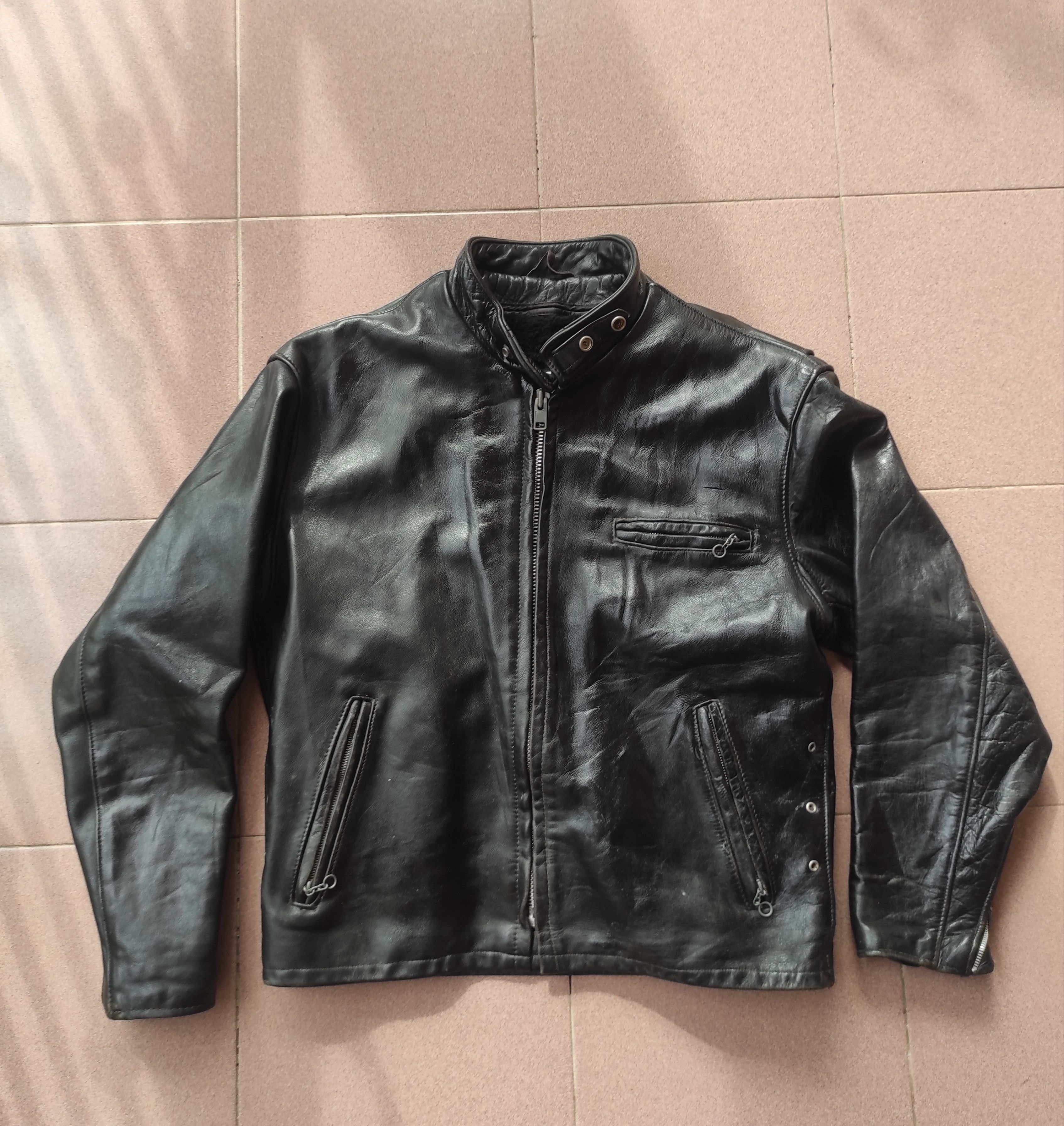 Leather Jacket × Made In Usa × Schott Schott 141 Cafe Racer Leather ...