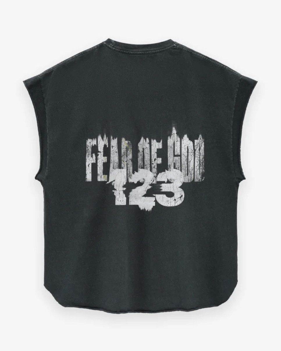 Fear of God Fear Of God RRR 123 INRI Cut Off Tee Black | Grailed