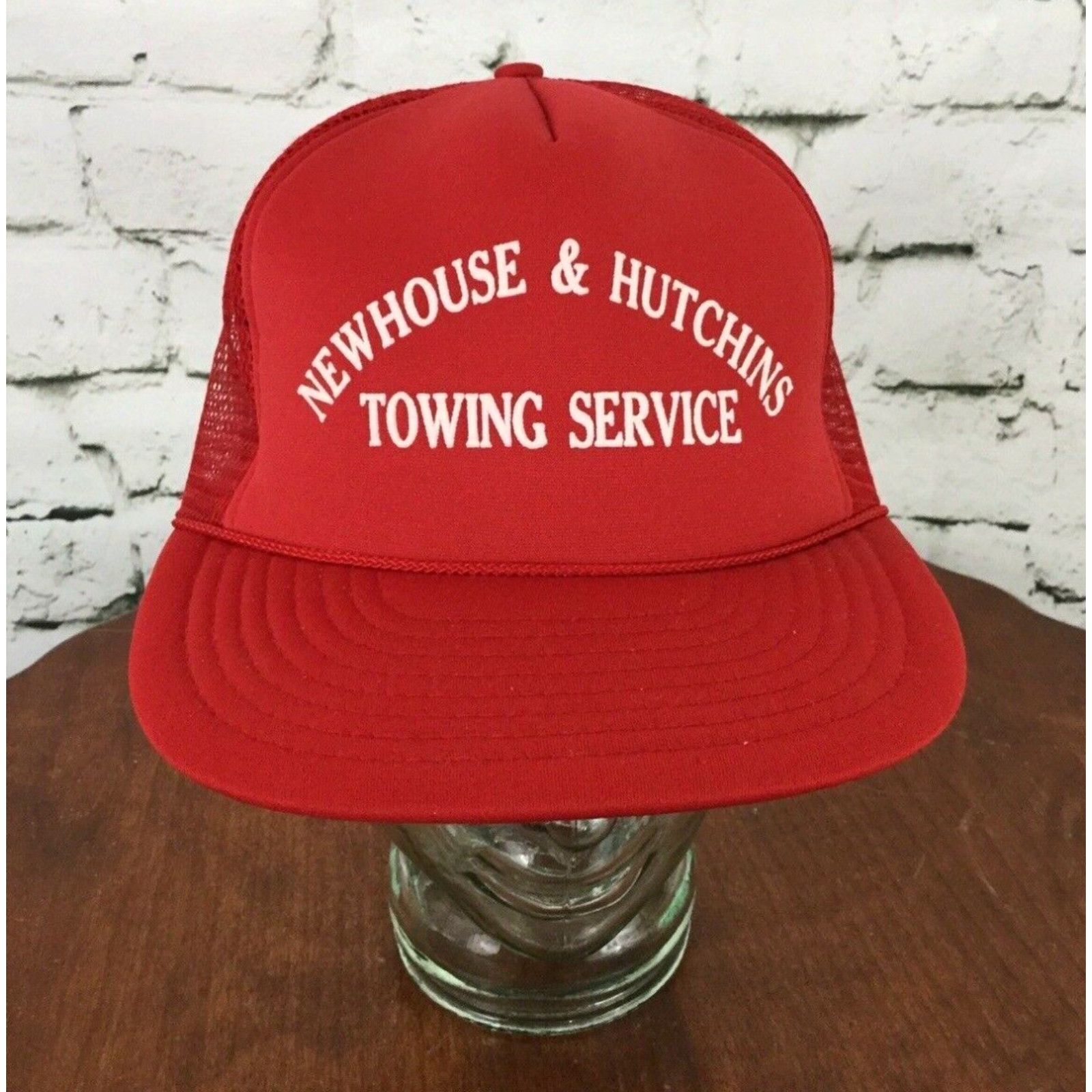 Vintage Newhouse & Hutchins Towing Trucker Hat Red Mesh Snapback ...