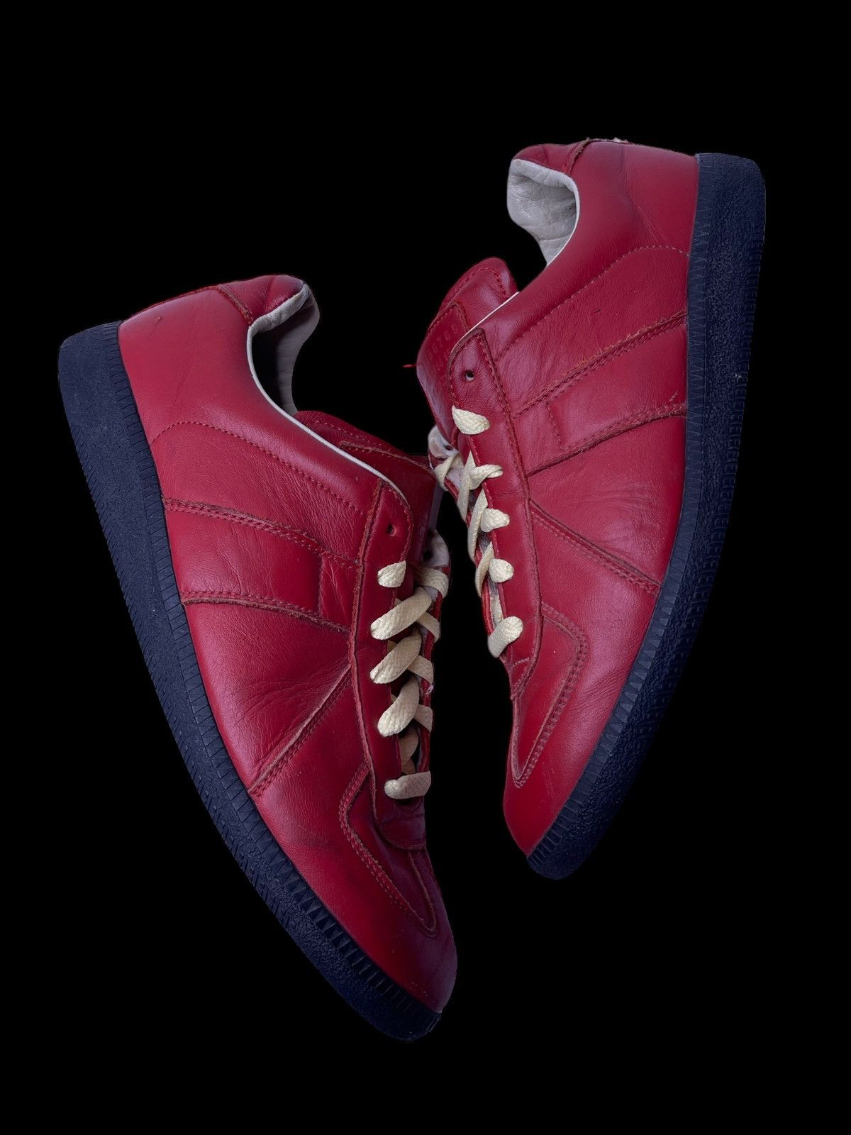 Maison Margiela Maison Margiela red leather gats | Grailed