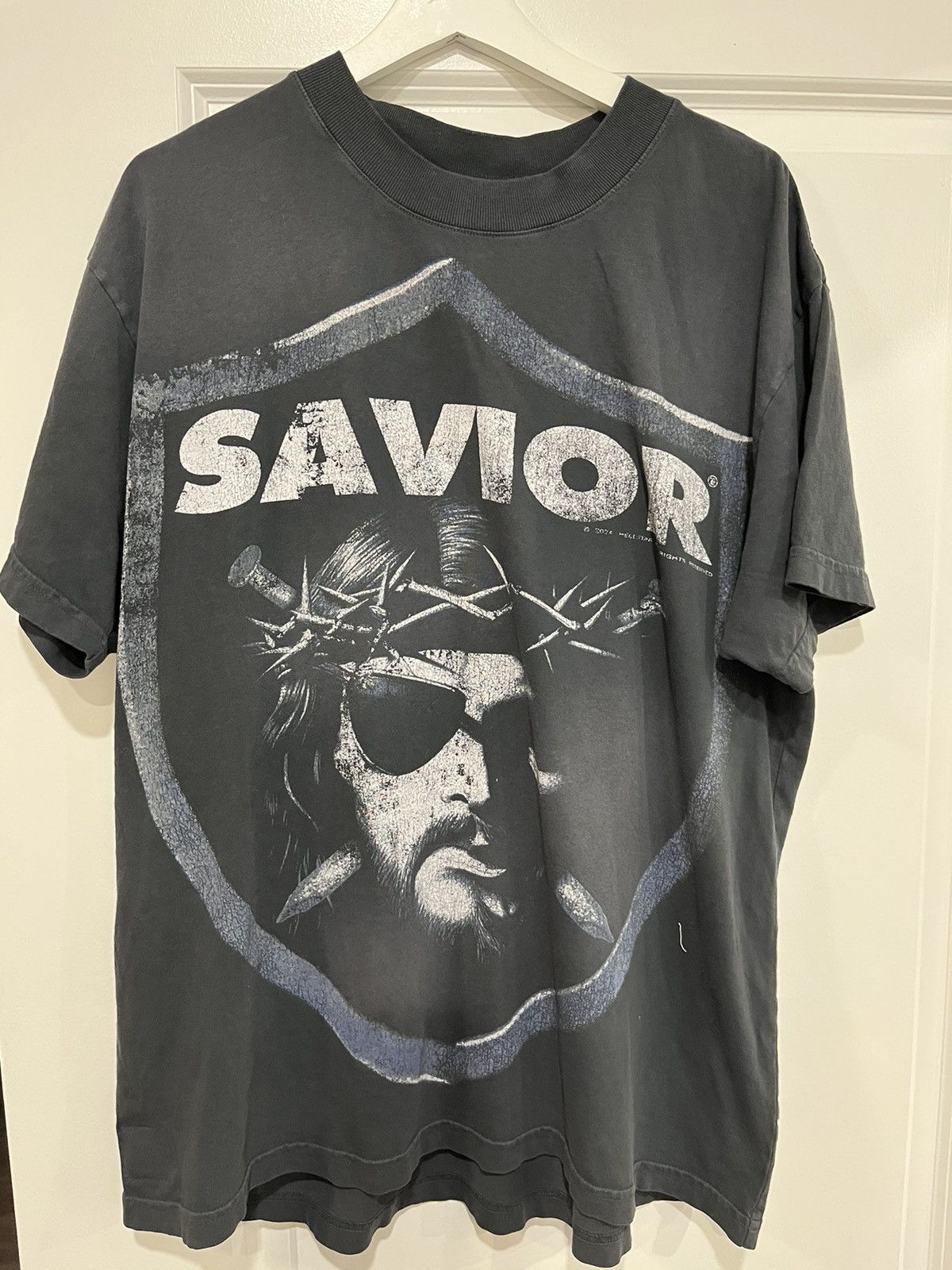 HELLSTAR HELLSTAR RAIDERS SAVIOR BLACK T SHIRT | Grailed