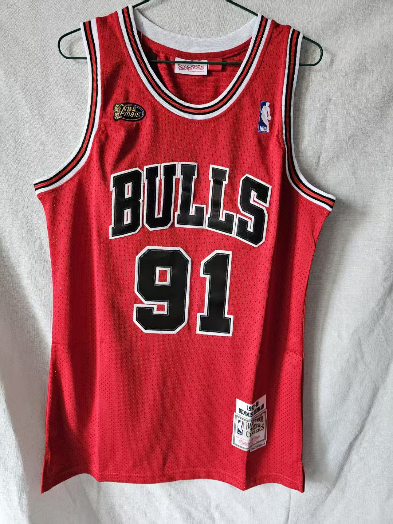 NBA Bulls #91 Dennis Rodman Jersey Red | Grailed