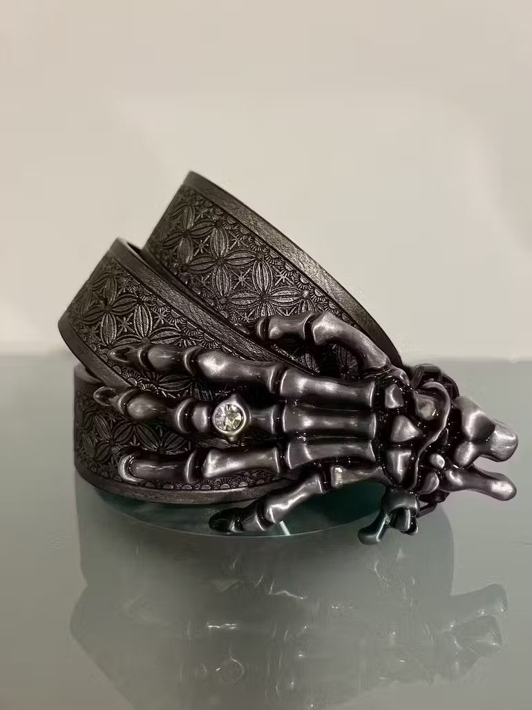 Vintage Rhinestone Skeleton Hand Belt | Grailed