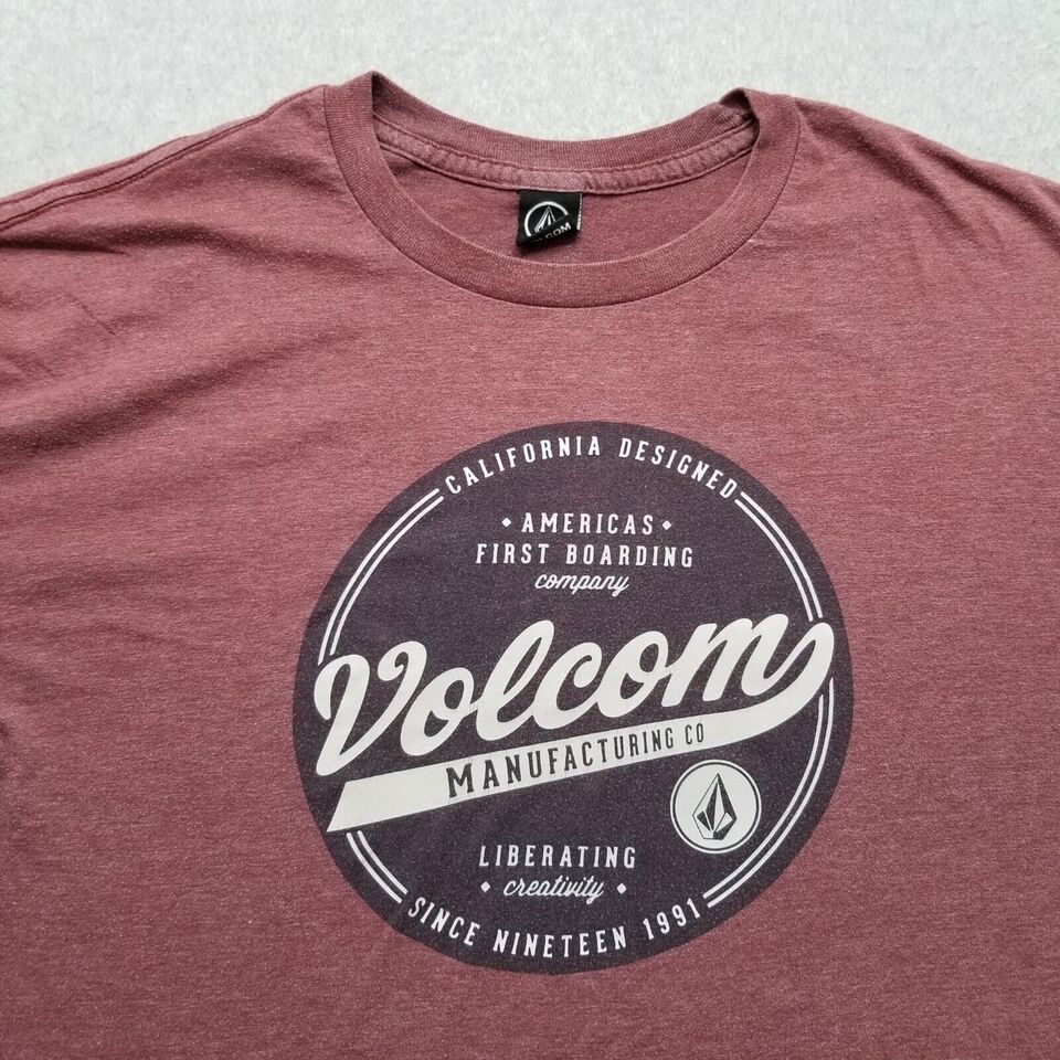 Volcom Volcom Shirt Men Large Short Sleeve Crew Neck Spell Out Logo ...