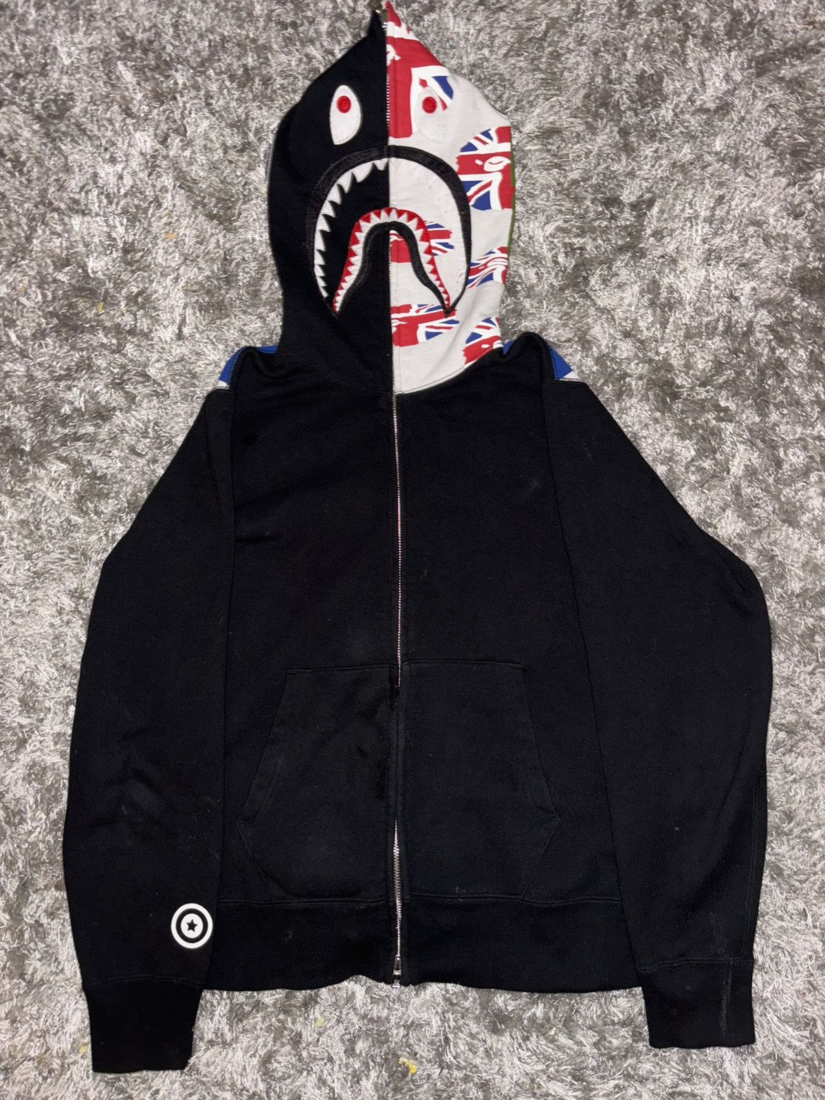 Bape Union Jack Shark Full Zip Hoodie | Grailed