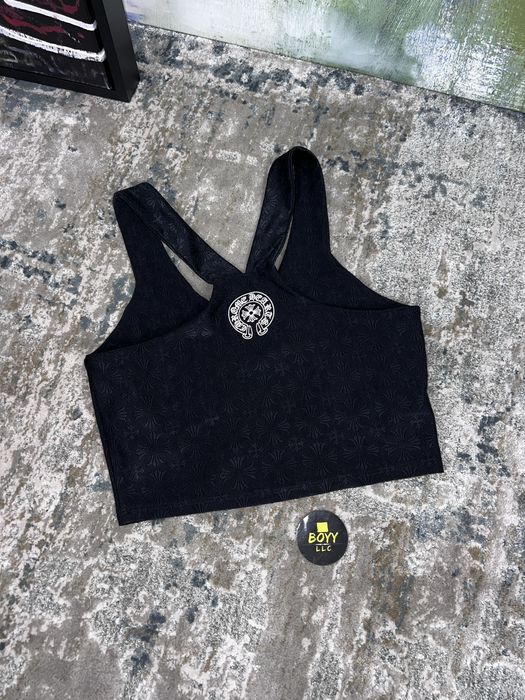 Chrome Hearts Chrome hearts logo crop top | Grailed