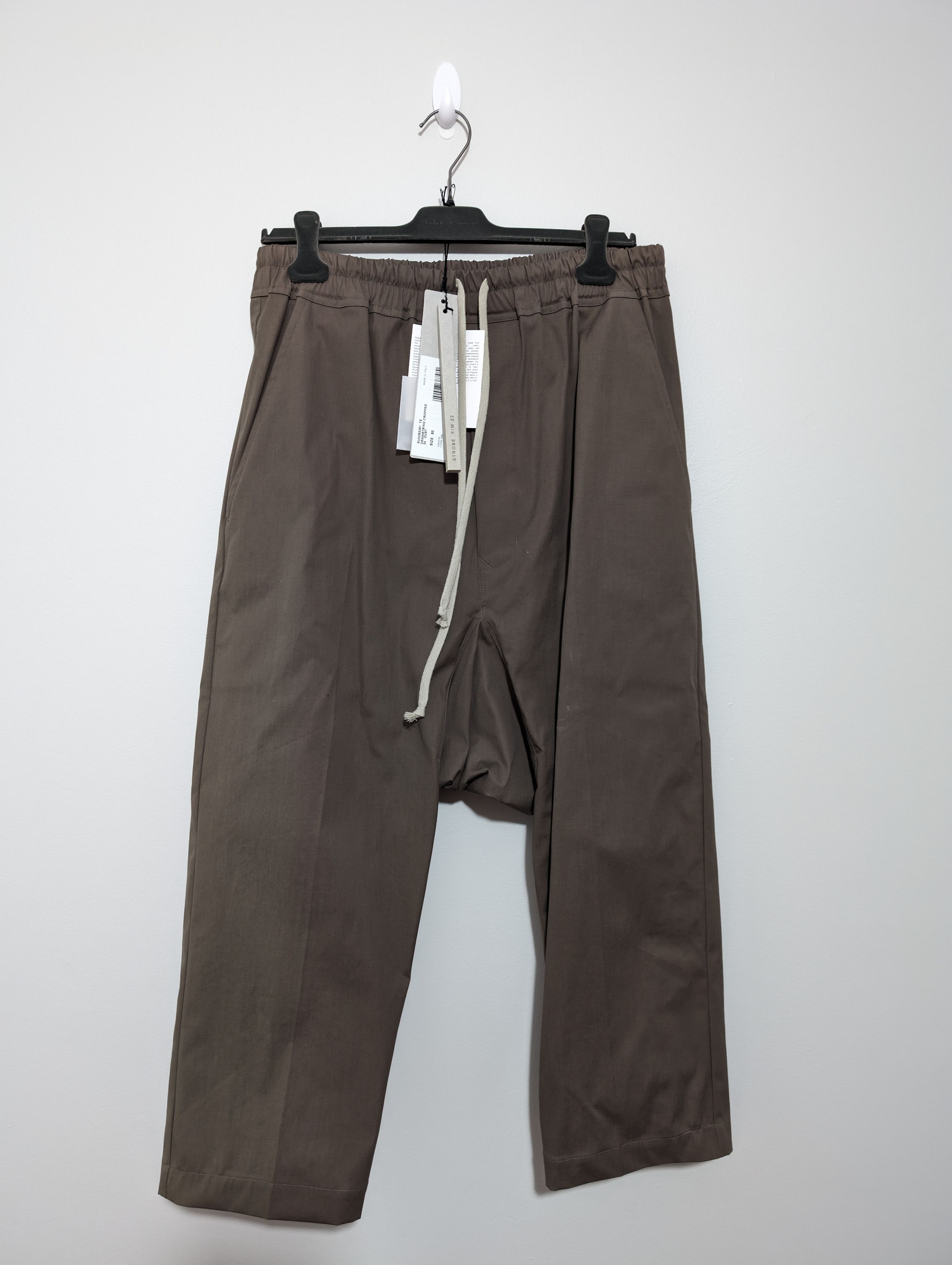 Rick Owens Rick Owens STROBE FW22 Drawstring Cropped Pants Dust | Grailed