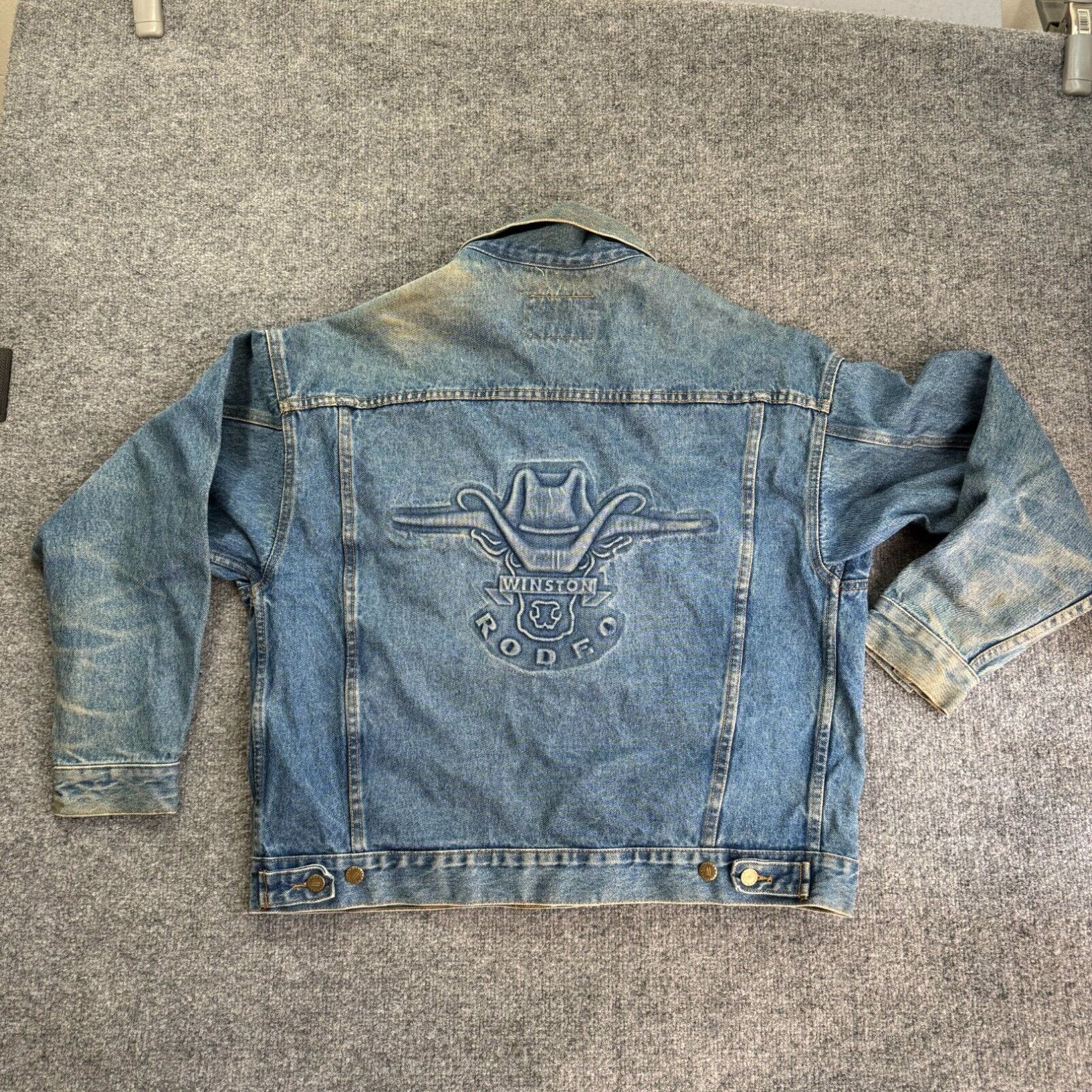 Vintage Vintage American Born Winston Rodeo Embossed Denim Jean Jacket ...