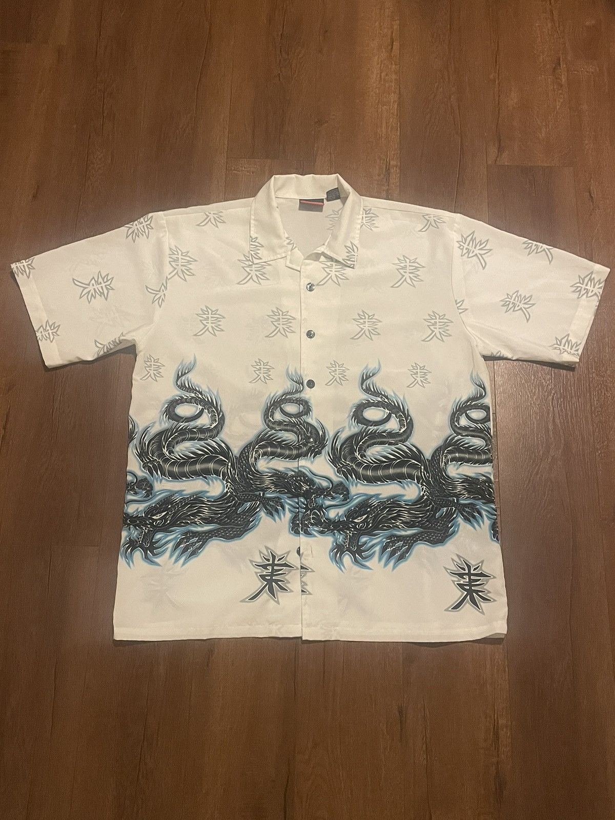 Streetwear Street culture dragon button up | Grailed