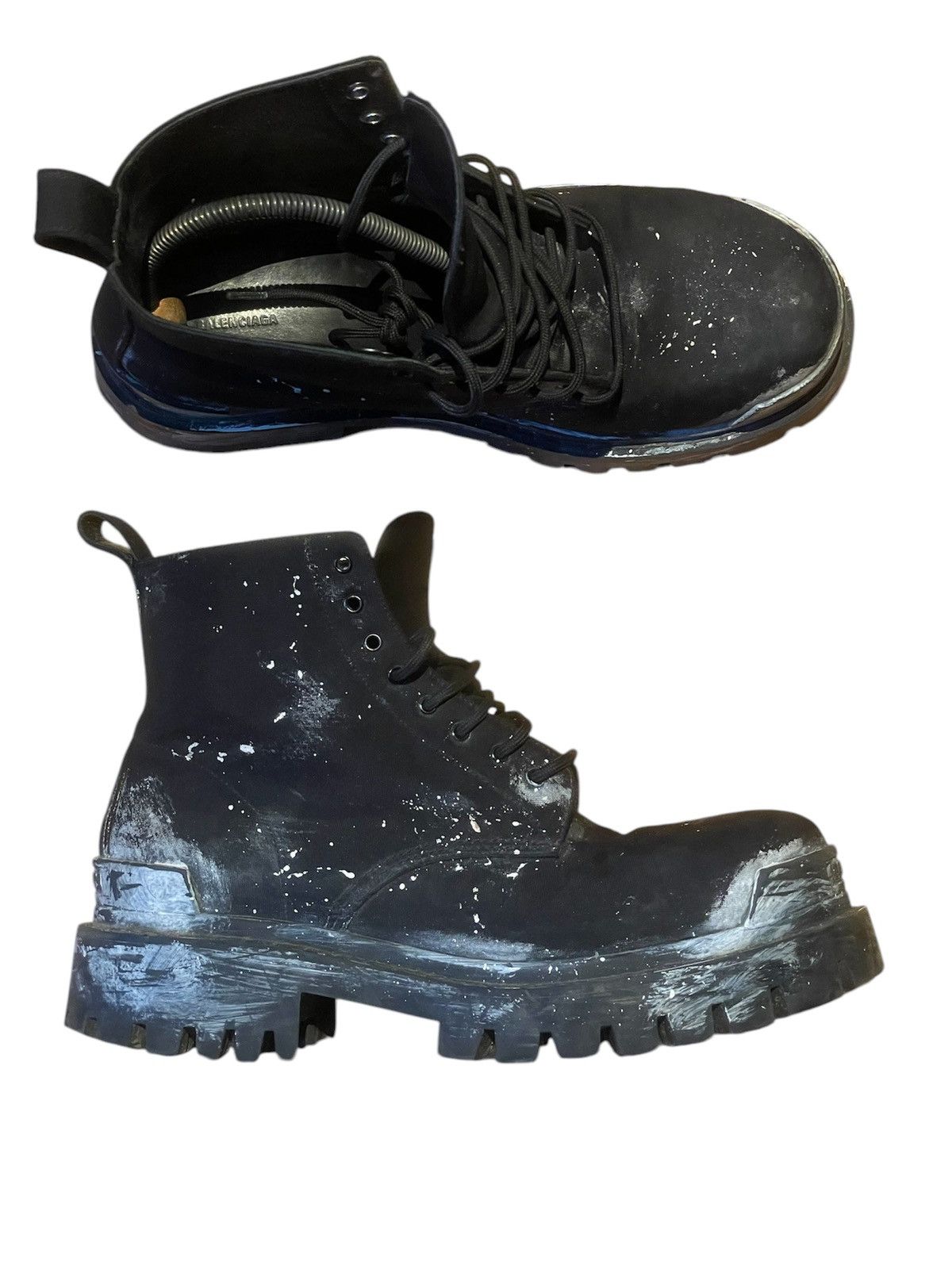 Balenciaga Balenciaga Strike boots paint splatter | Grailed