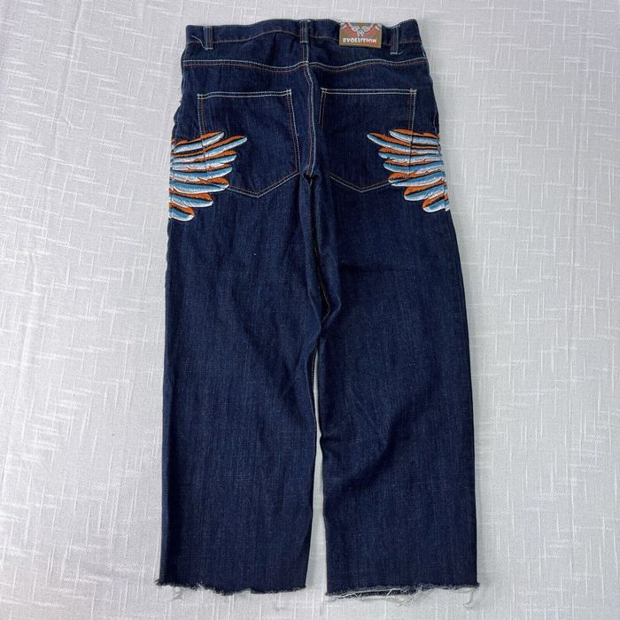 Vintage Evolution In Design Jeans 35x28 Baggy Wide Leg Wings Cyber ...