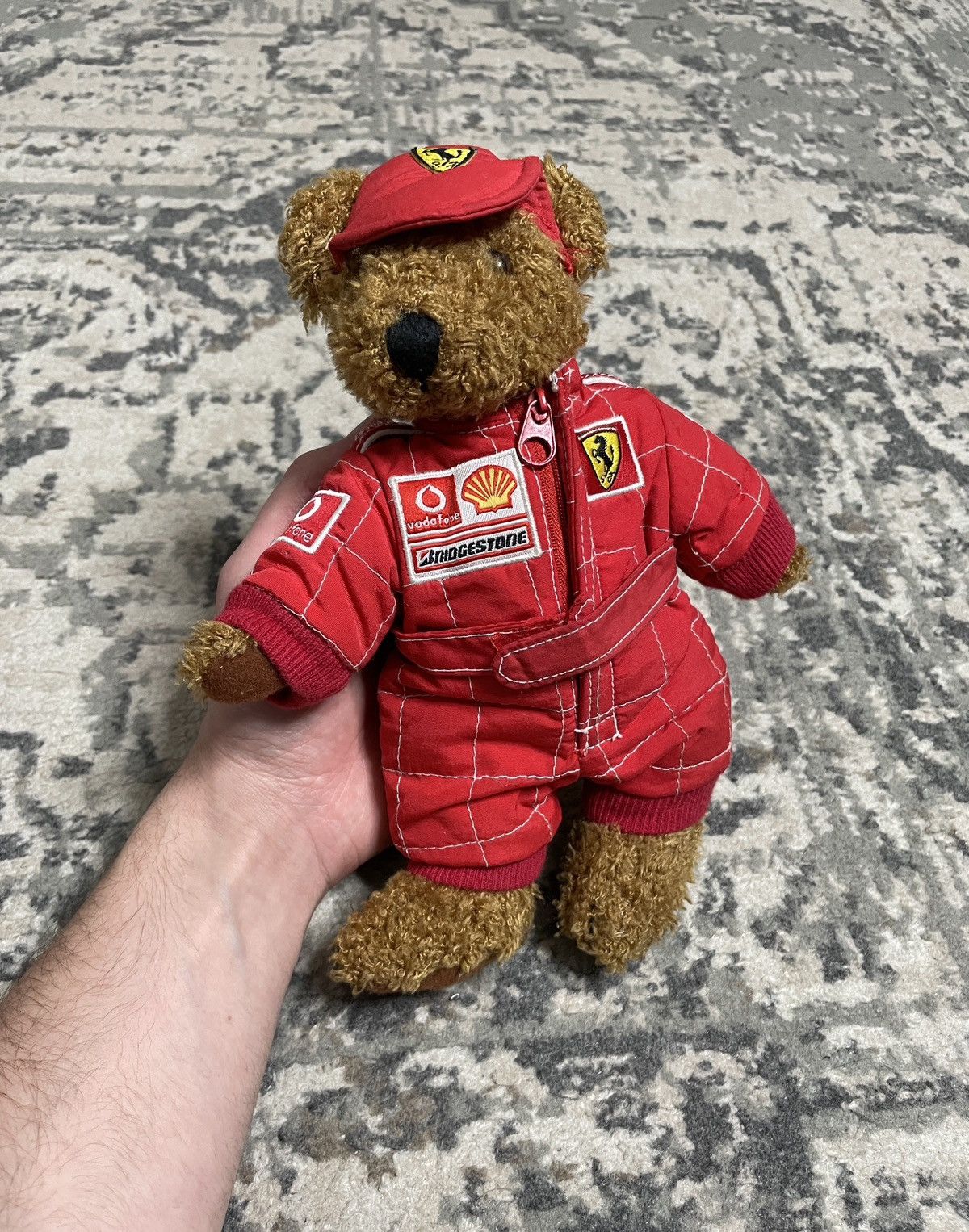 Vintage Vintage Red Teddy Bear Toy Racing Ferrari Michael Schumacher ...
