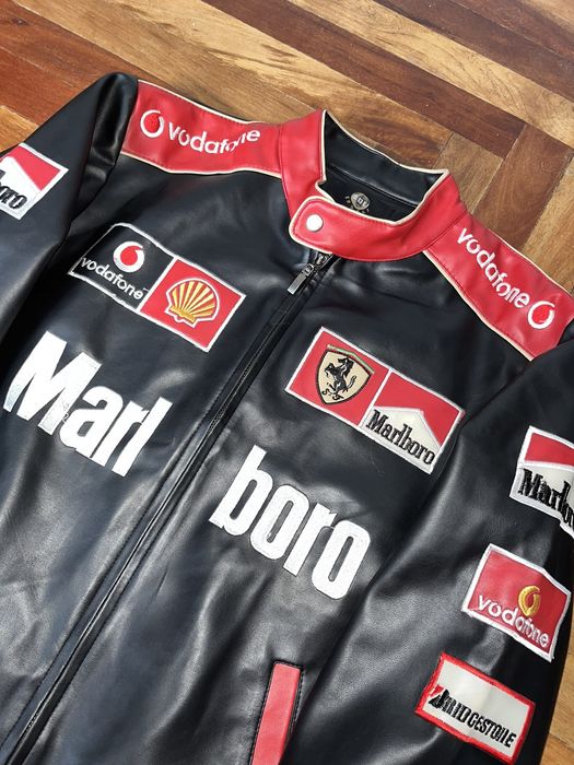 Vintage Marlboro Ferrari Vodafone Vintage Leather Racing Jacket | Grailed