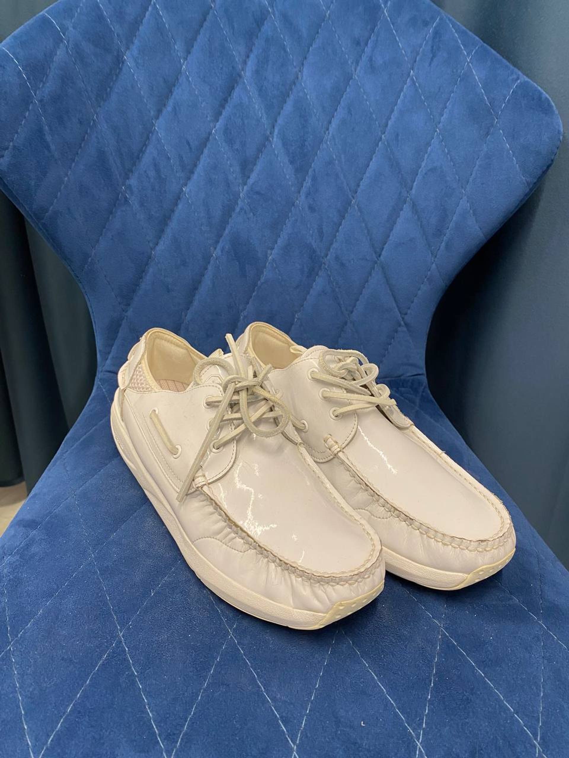 Visvim White Wallabee Patent Leather Sneakers | Grailed
