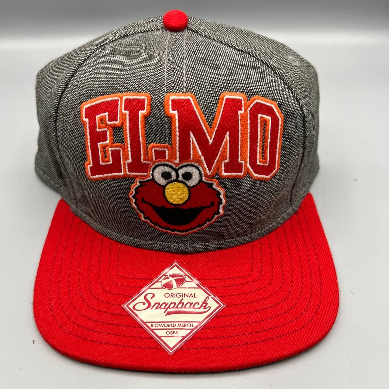 Other Sesame Street Elmo Hat Snap back Cap Gray Orange Men | Grailed