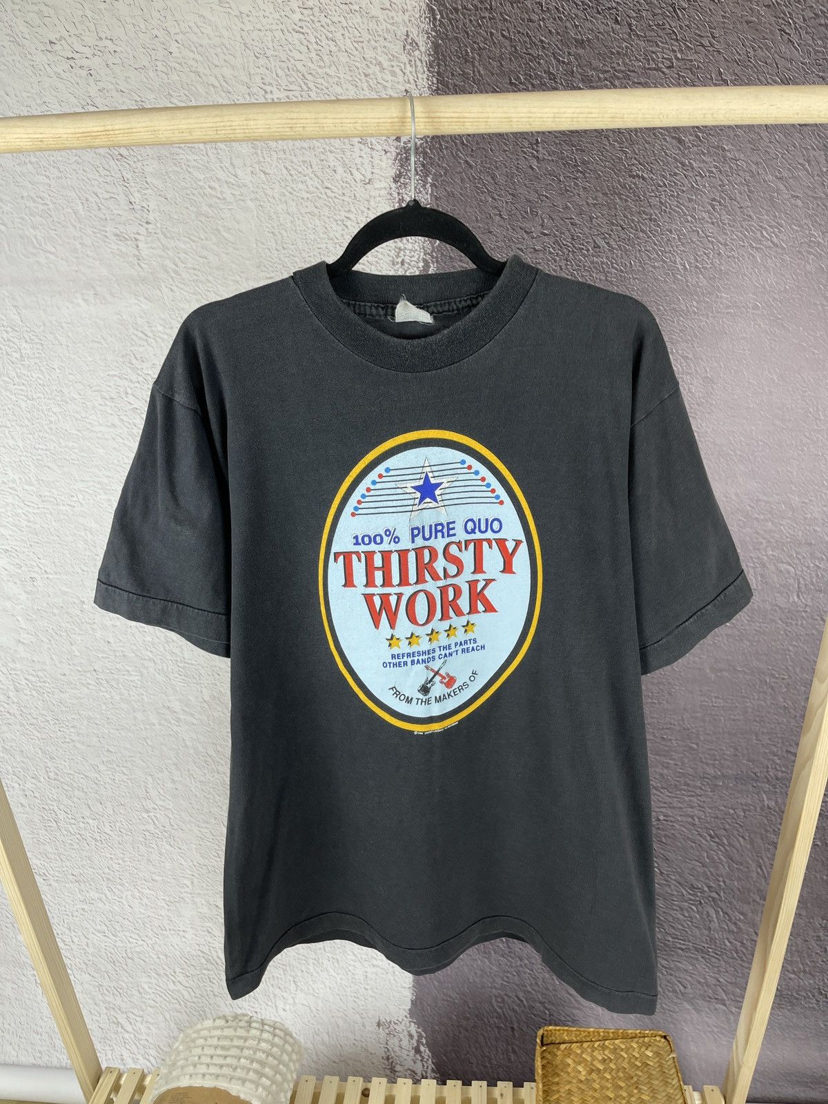Vintage Vintage 1994 Status Quo Thirsty Work band tour tee shirt | Grailed