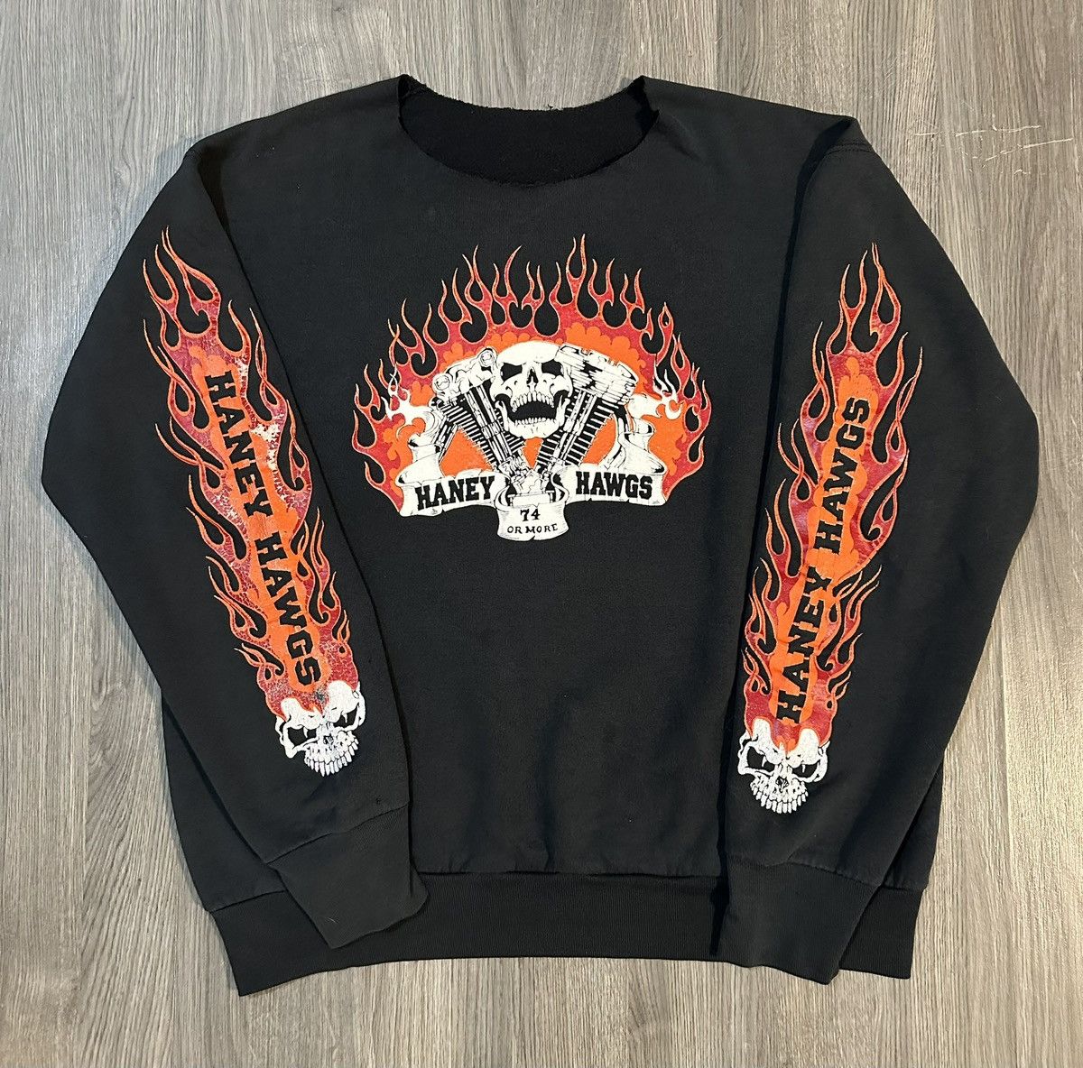 Vintage Vintage 90’s Harley Davidson Haney Hawgs Motorcycle Flames ...