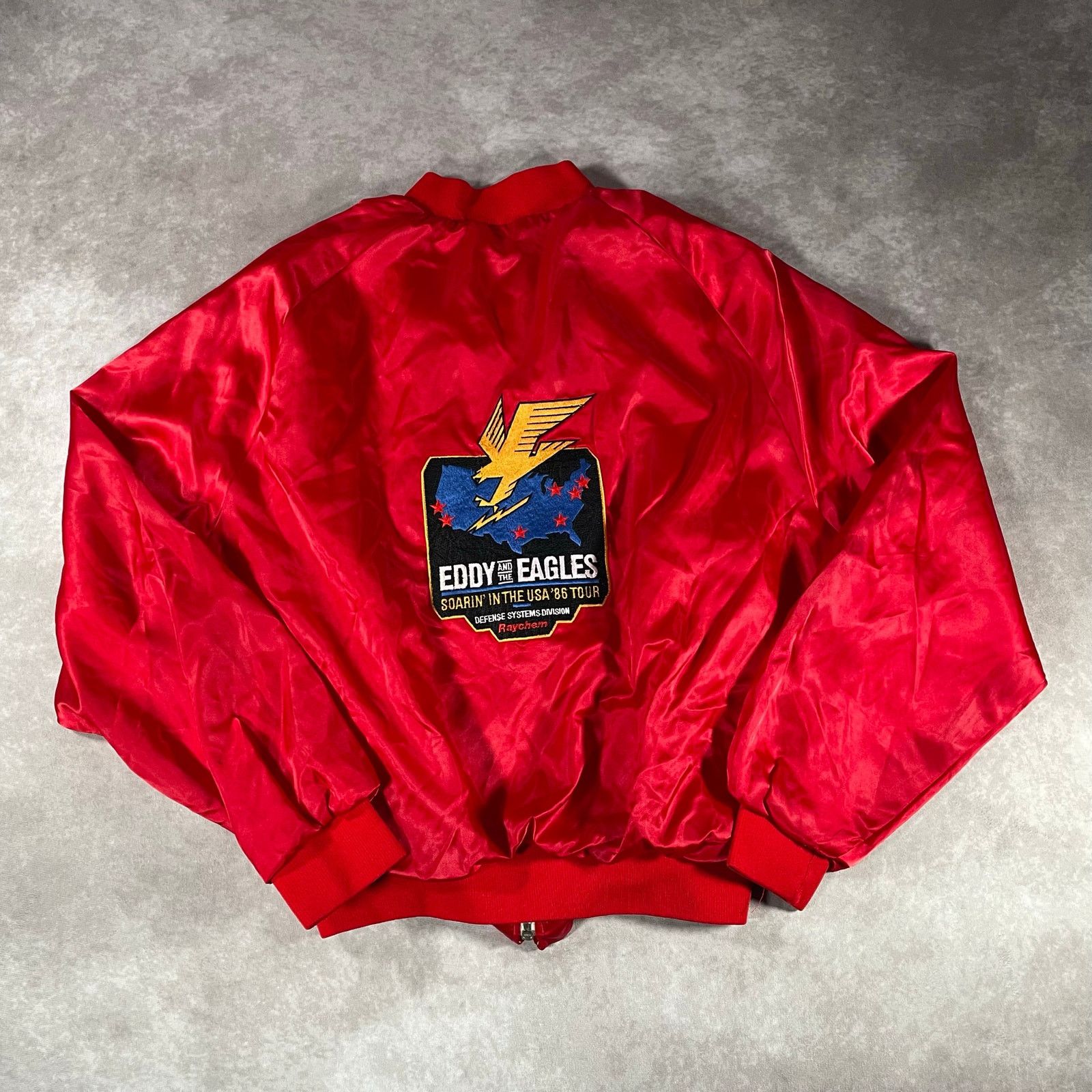 Vintage Eddy & The Eagles Soarin' in the USA '86 Tour Red Jacket | Grailed