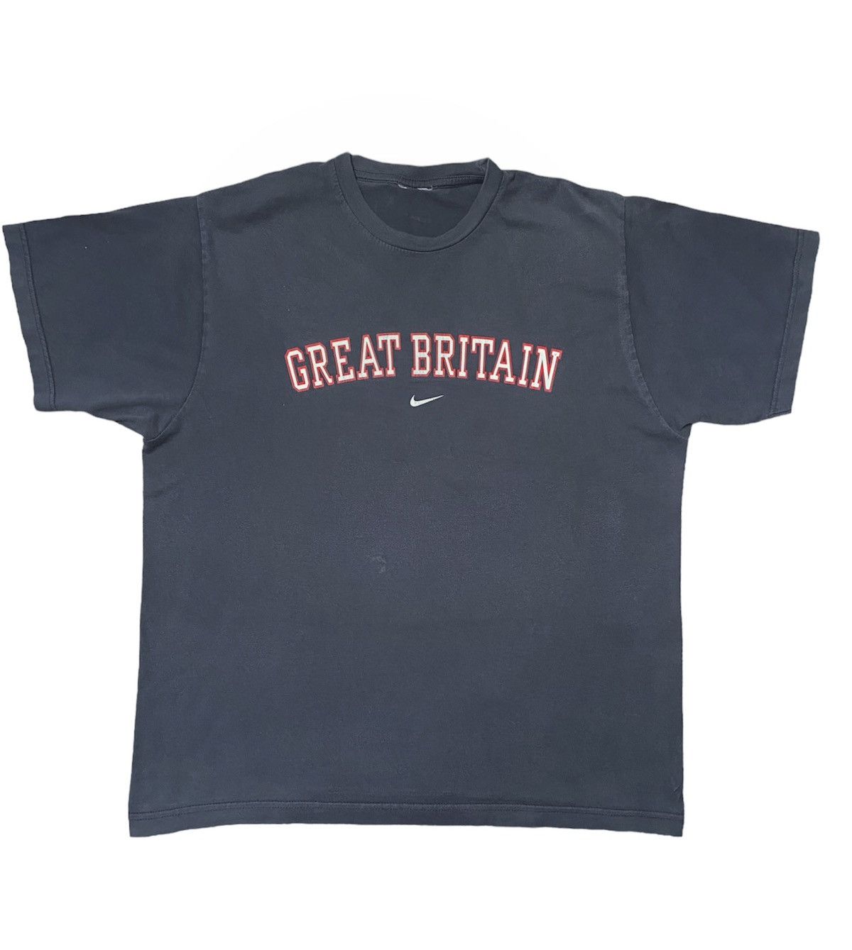 Nike Vintage Washed Navy T-shirt Tee Nike Great Britain Swoosh | Grailed