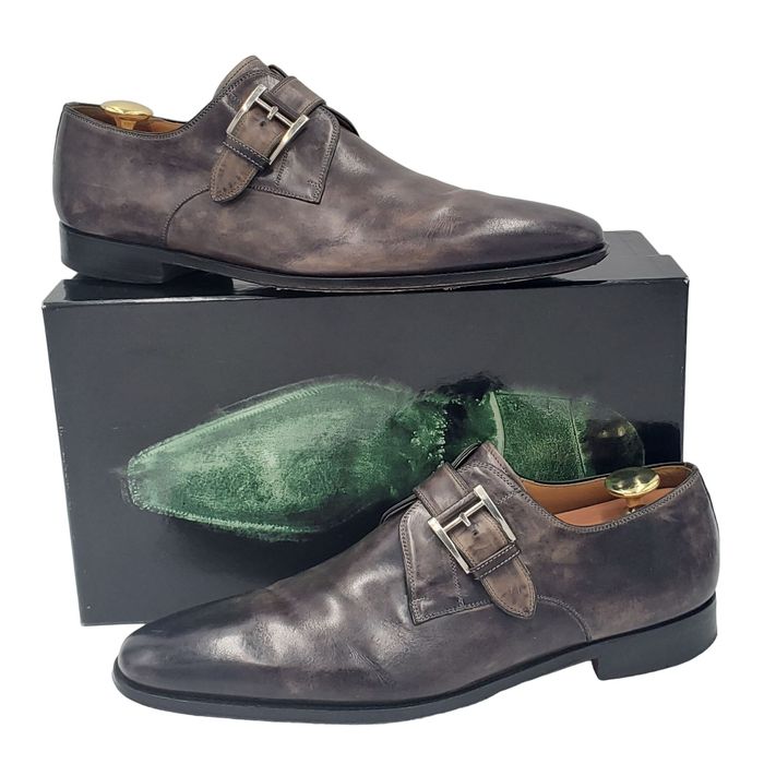 Magnanni Magnanni Marco Mens 11.5 Grey Gray Patina Leather Monk Strap ...