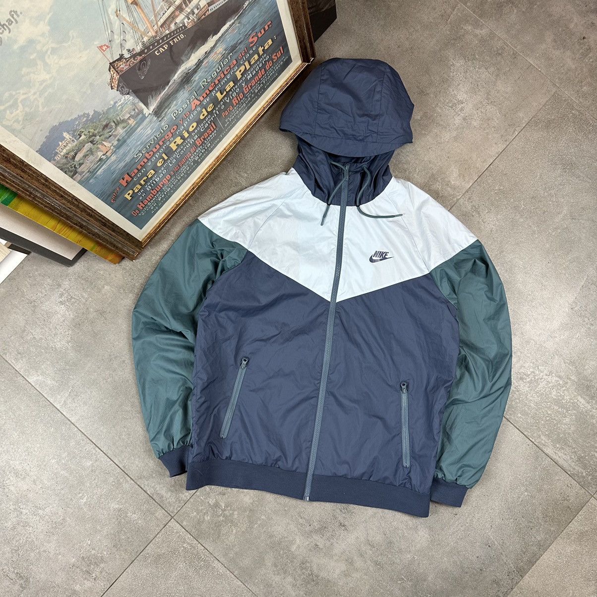 Nike × Streetwear × Vintage Nike vintage light jacket M blue streetwear ...