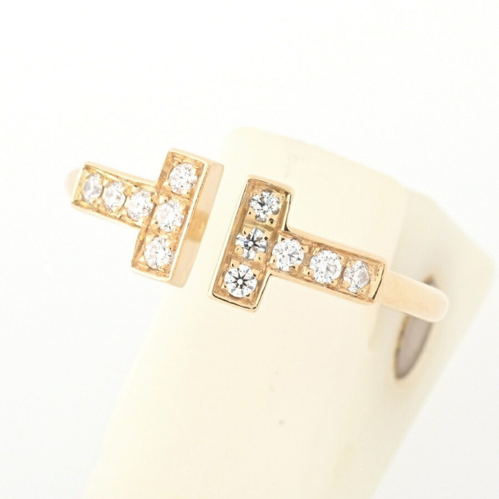 Tiffany & Co. Tiffany TIFFANY&Co. T Diamond Wire Ring Au750 K18YG #7 ...