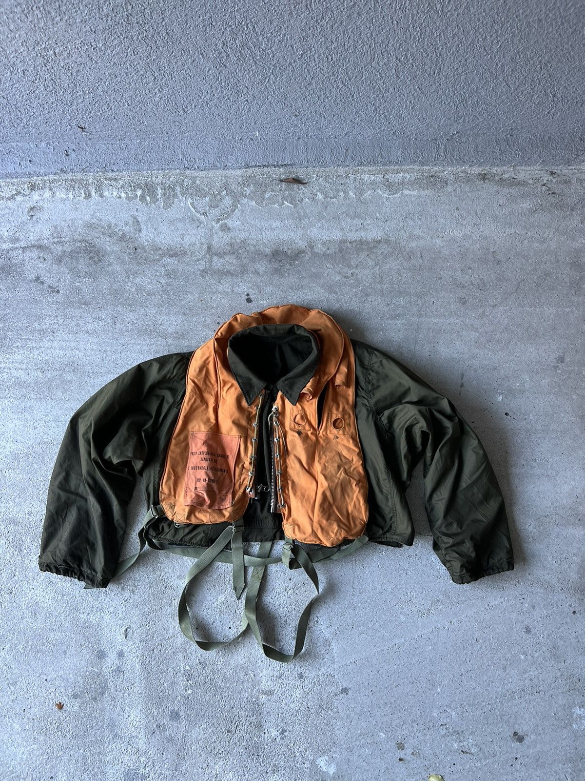 Vintage Reworked custom military life vest bomber jacket ma-1 boxy ...