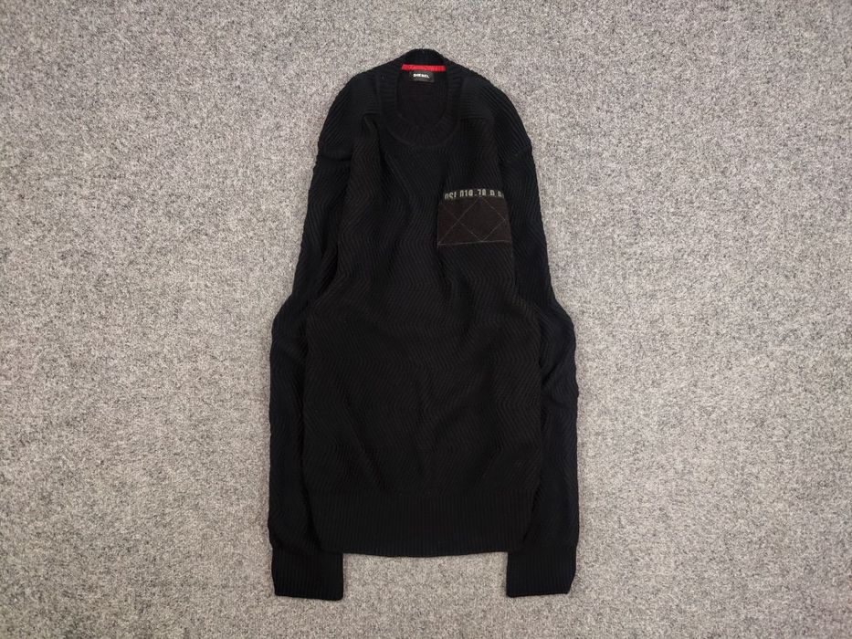 Diesel Diesel Black Structural knit Logo Sweater | Grailed