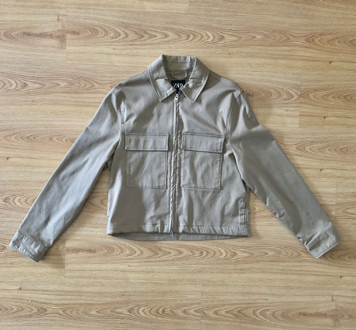 Zara Cropped Boxy Work Military Jacket | Grailed