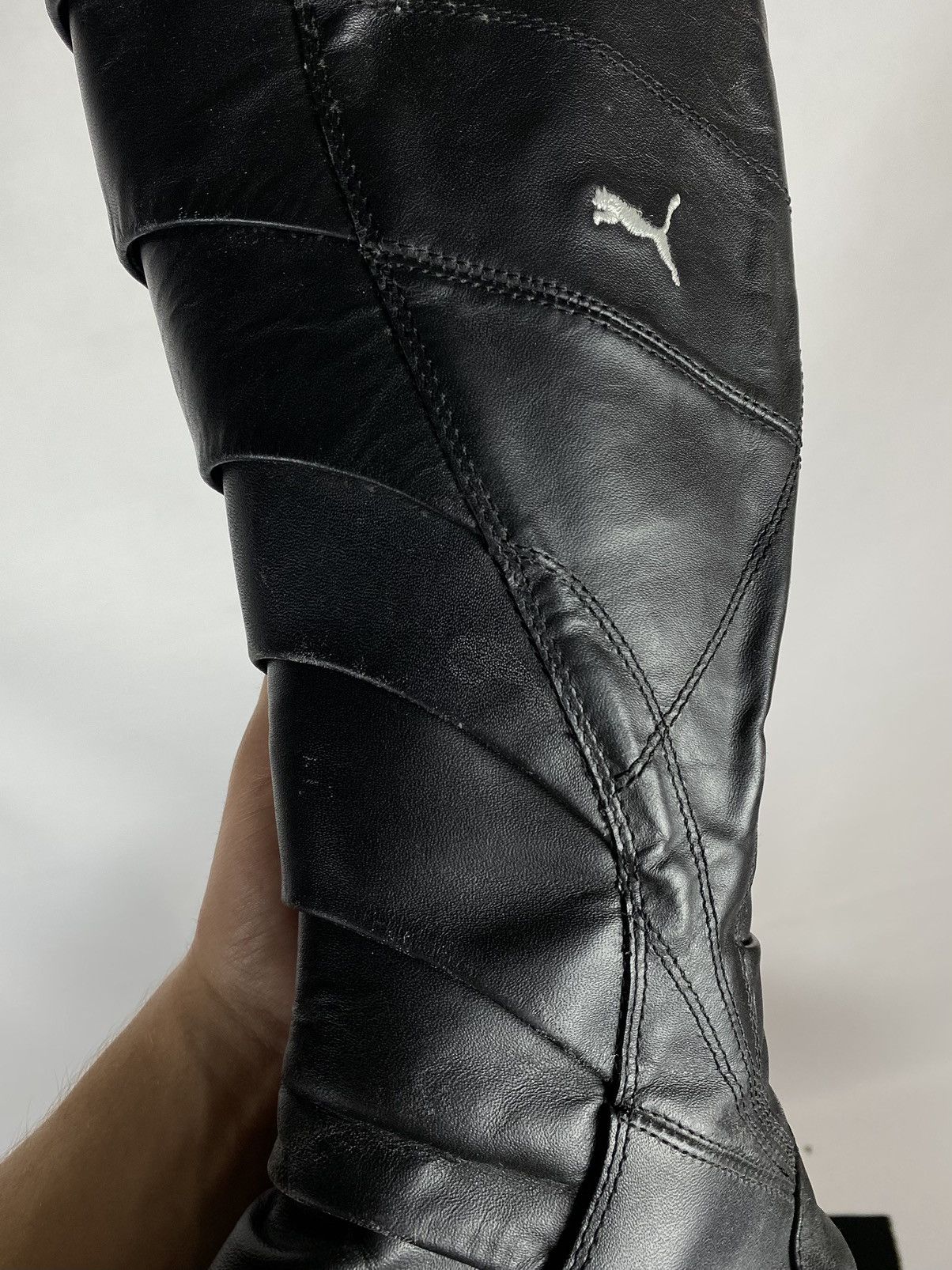 Puma × Streetwear × Vintage Puma Vintage Y2K Black Leather Moto Samurai ...