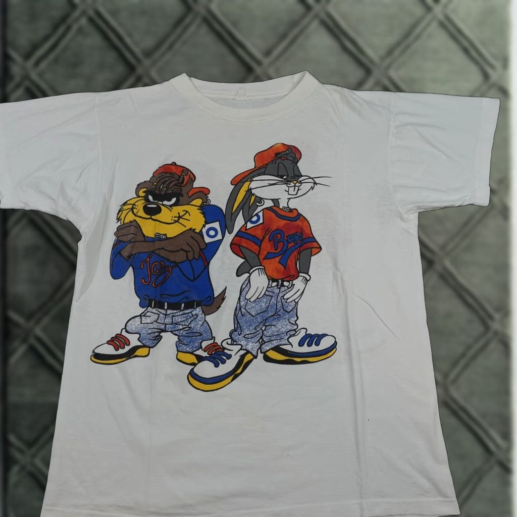 Doublet VINTAGE Looney Tunes Bugs Taz Shirt Mens Medium White Hip Hop ...