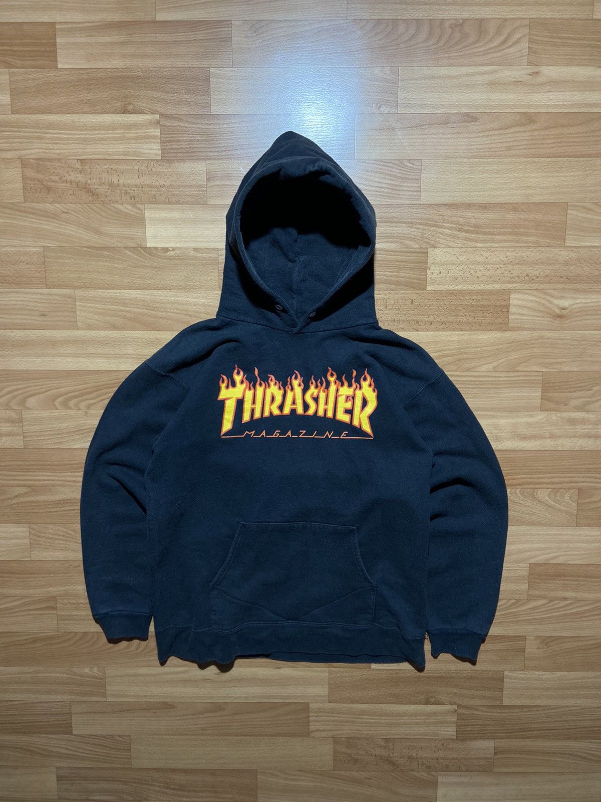 Thrasher Thrasher Hoodie Flame Logo Skate Style Boxed Fit Black | Grailed