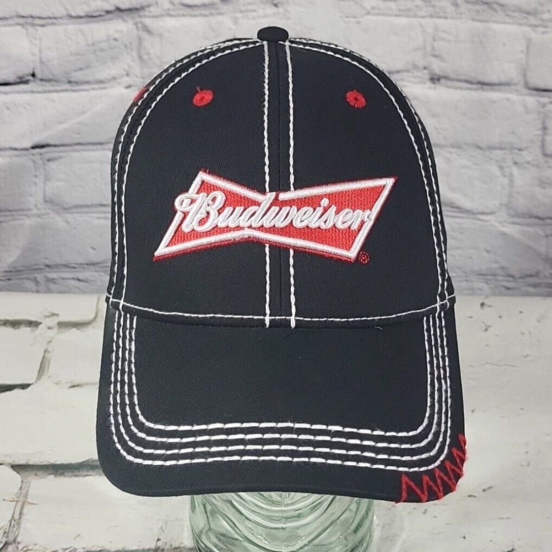 Budweiser Classic Black and Red Baseball Cap with Official Budweiser ...