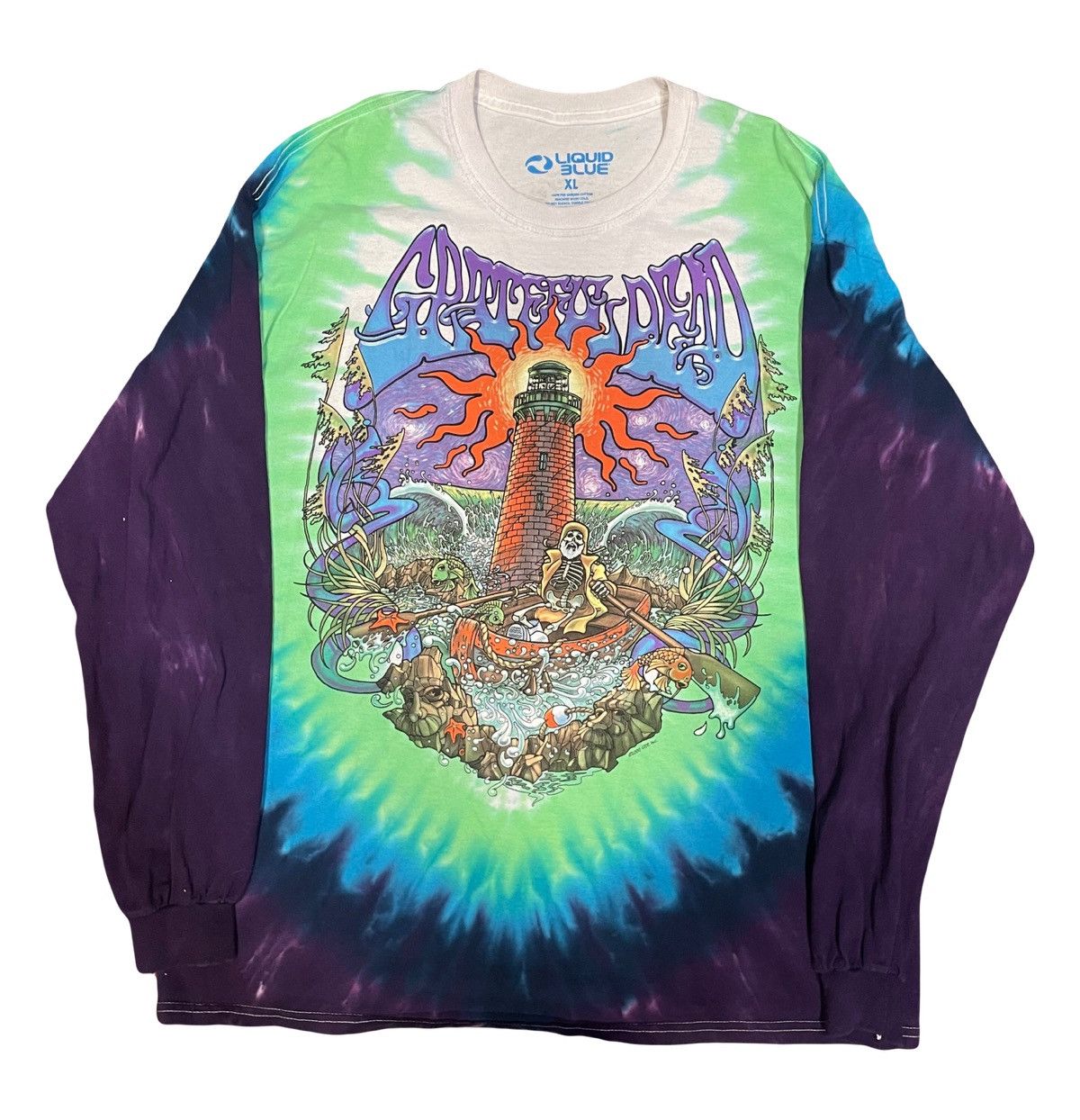 Vintage Vintage 2000 Crazy Liquid Blue Grateful Dead AOP Longsleeve ...