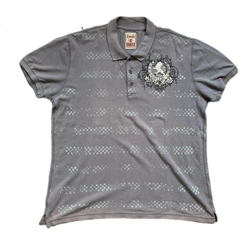 Affliction × Vintage gray affliction type polo | Grailed