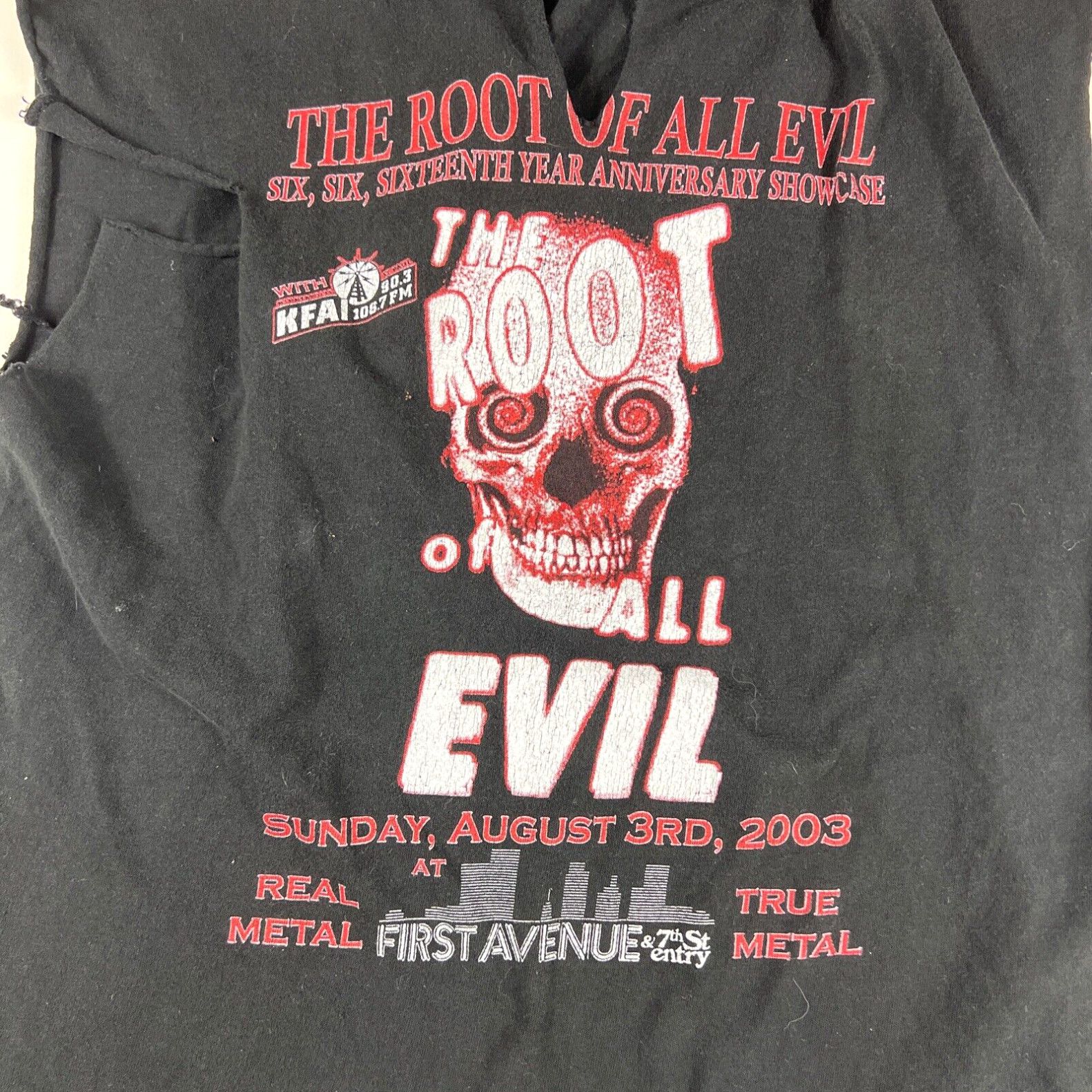 Roots 2003 The Root Of All Evil Shirt M Sleeveless Sixteenth ...