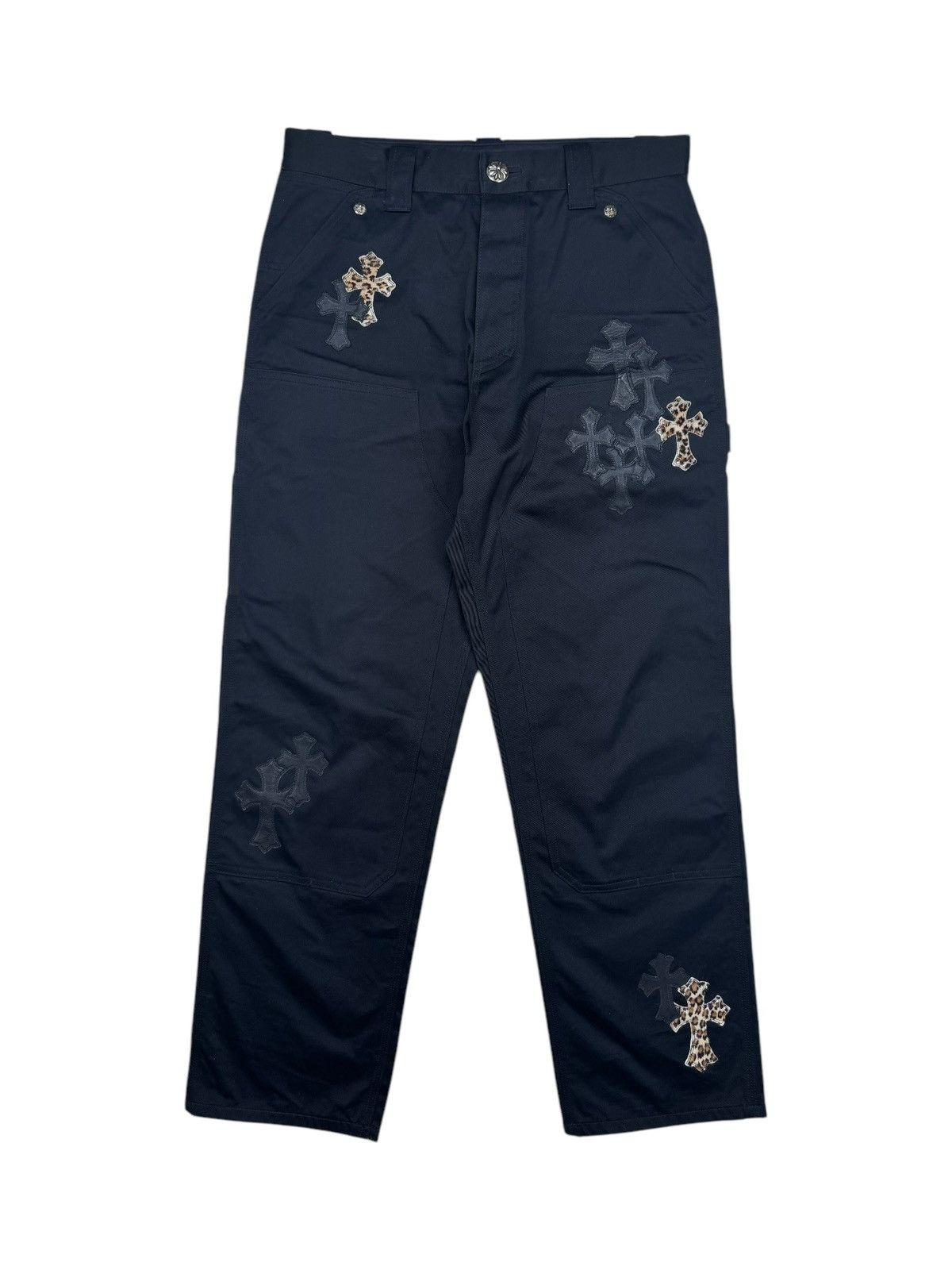Chrome Hearts Chrome Hearts Cheetah Cross Patch Carpenter Pants | Grailed