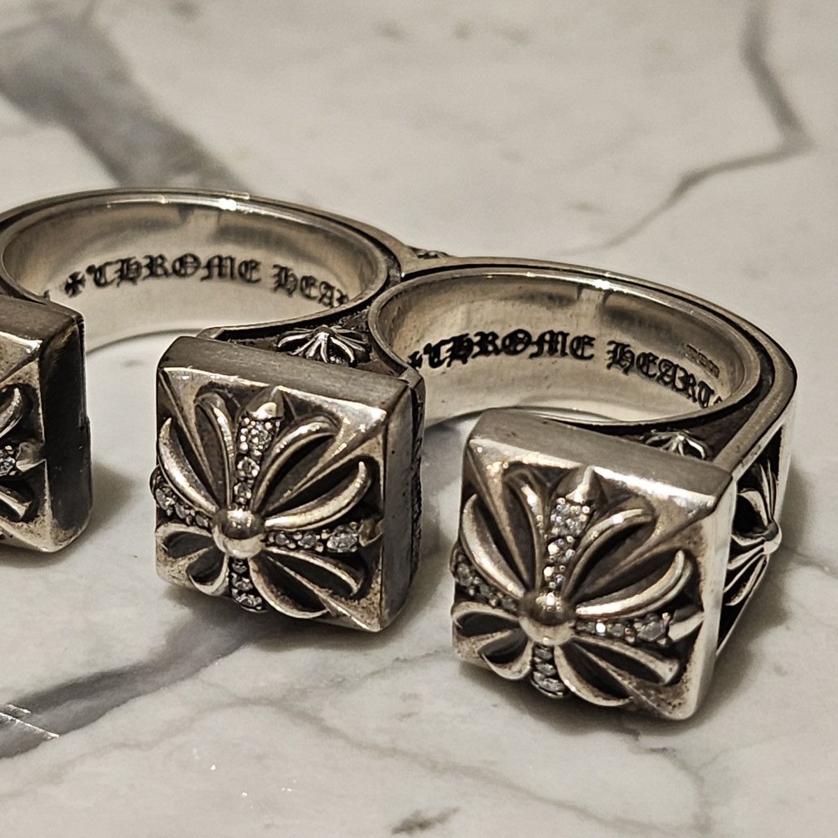 Chrome Hearts Chrome Hearts diamond knuckle cross Ring | Grailed