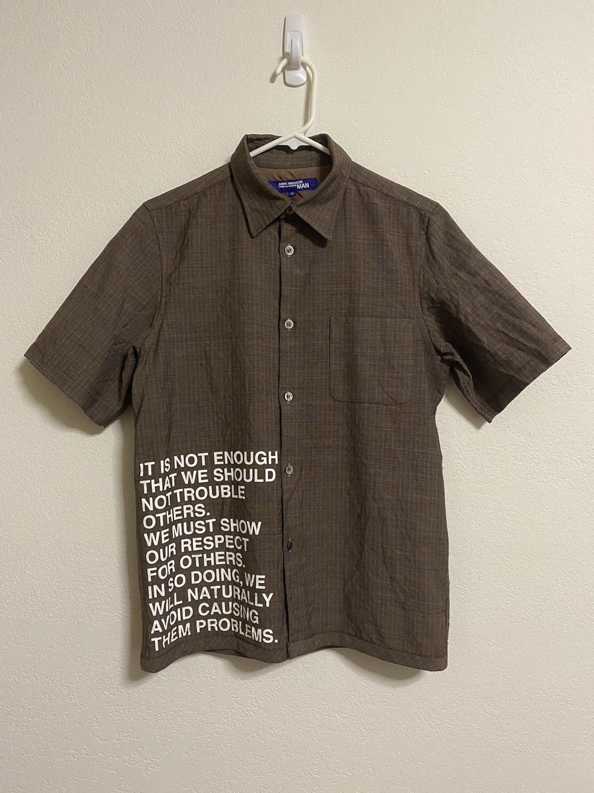 Junya Watanabe Junya Watanabe SS02 Poem Button Up 'Respect For Others ...