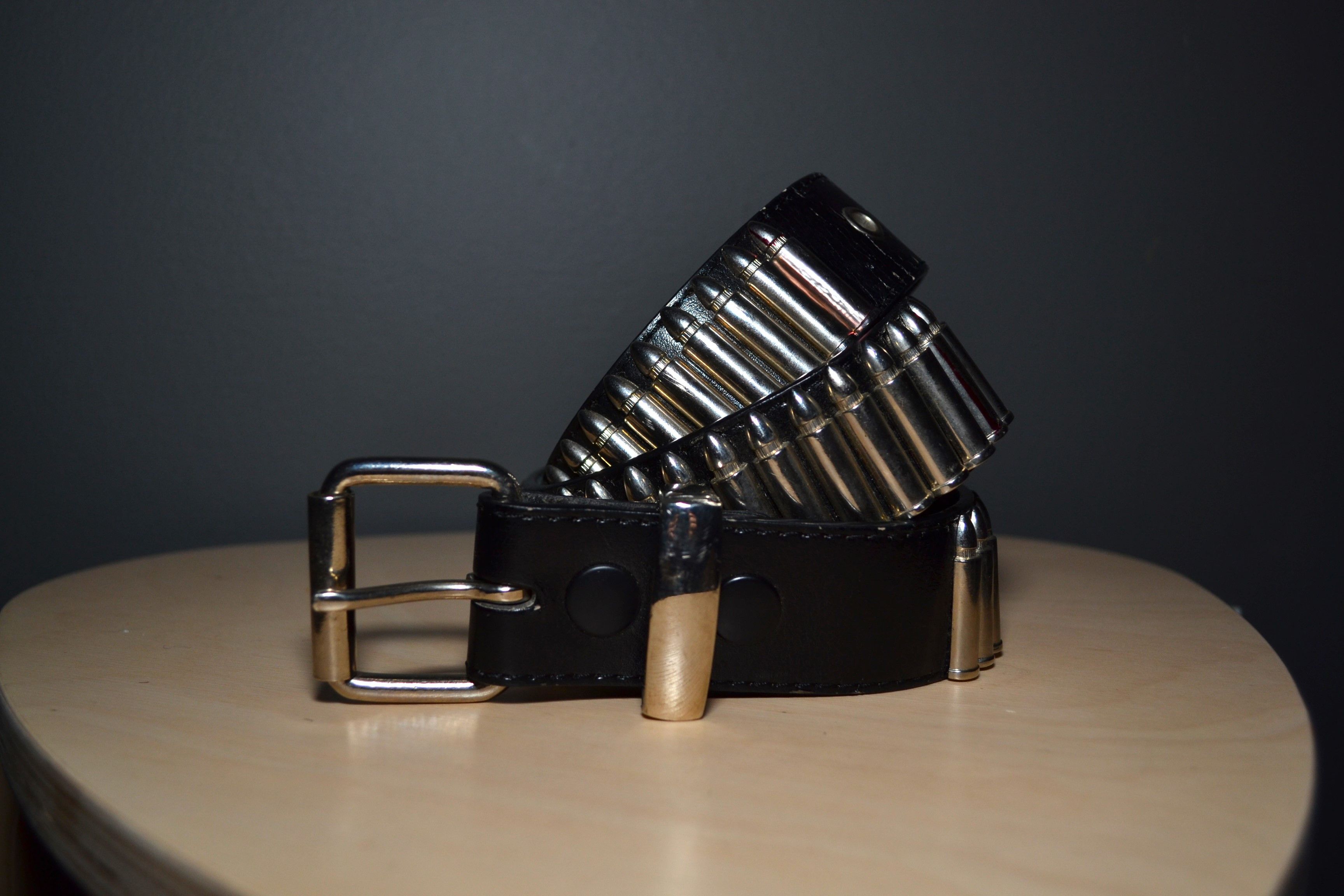 Vintage Black y2k Bullet Belt Real Leather | Grailed