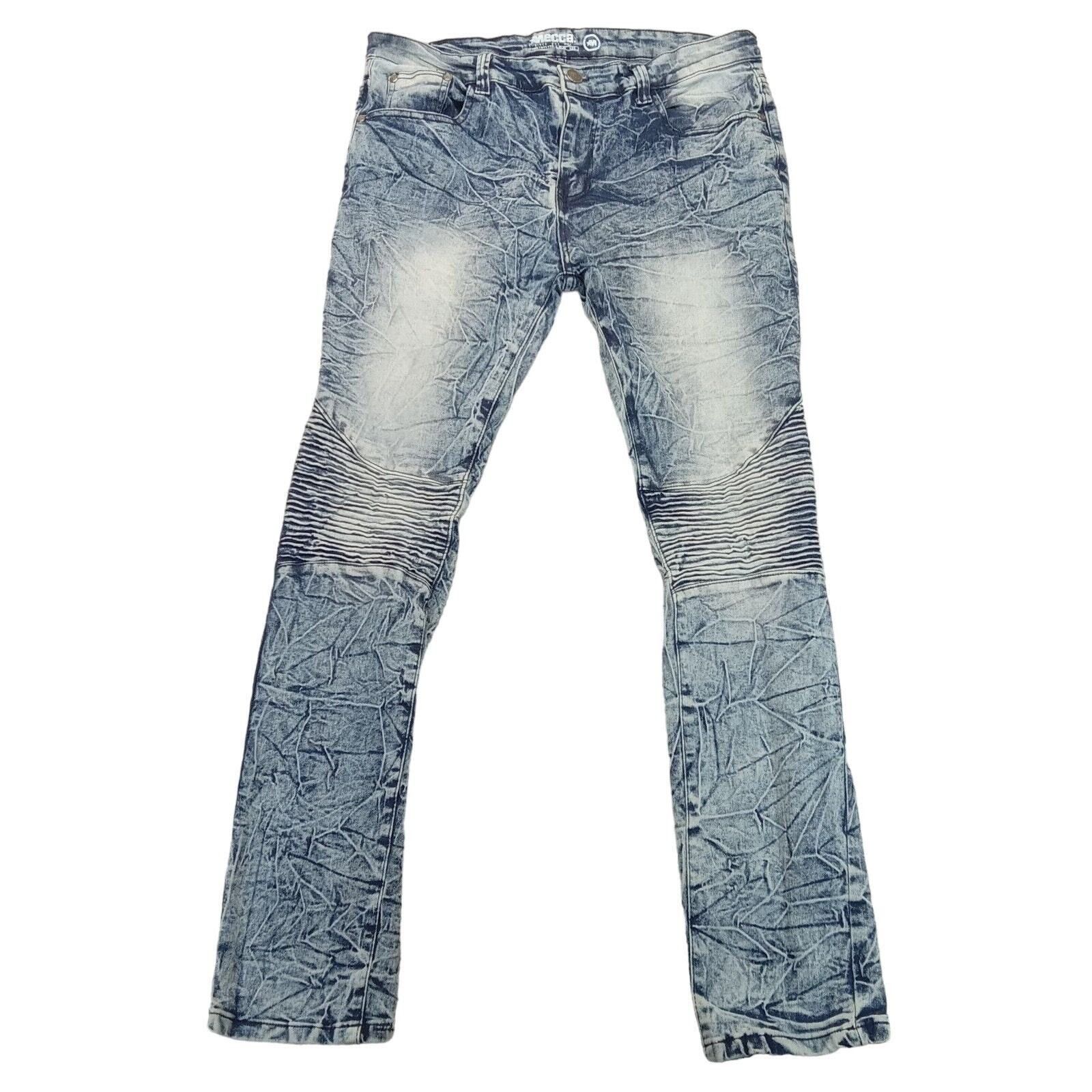 Mecca Mecca Jeans 36 X 32 Men's Stretch Acid Moto Denim Grunge | Grailed